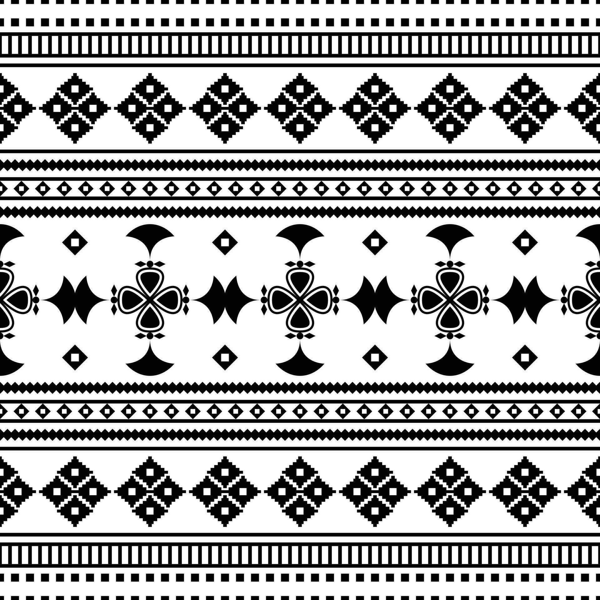 Native American geometric ethnic pattern in black and white colors ...