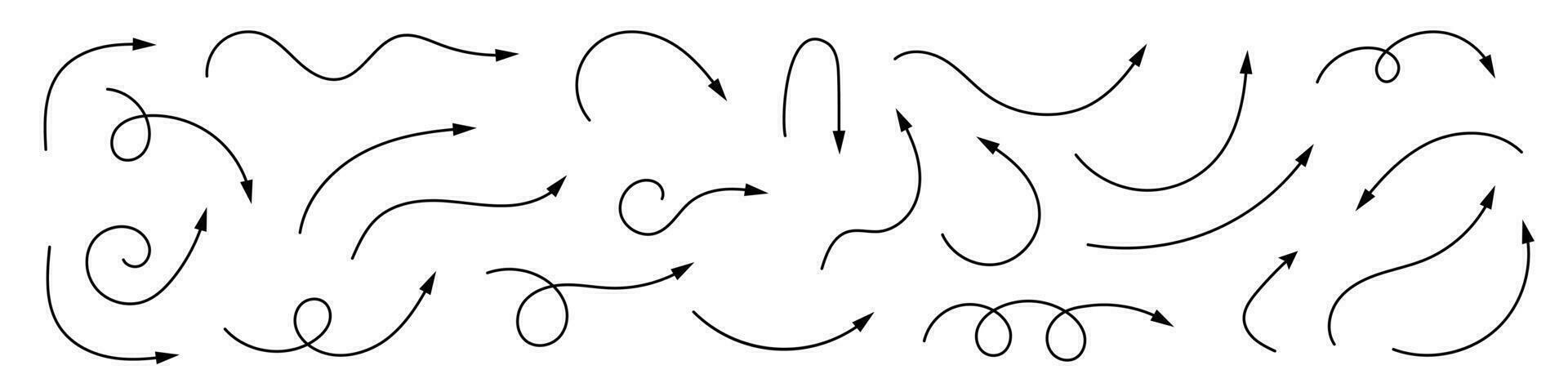 Set of hand drawn curved arrows. 27162720 Vector Art at Vecteezy Set of hand drawn curved arrows. 27162720 Vector Art at Vecteezy