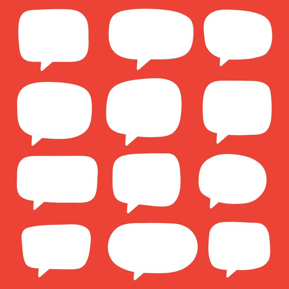 Set Of Speech Bubbles Speak Bubble Text Cartoon Chatting Box Message Box Blank Empty Vector