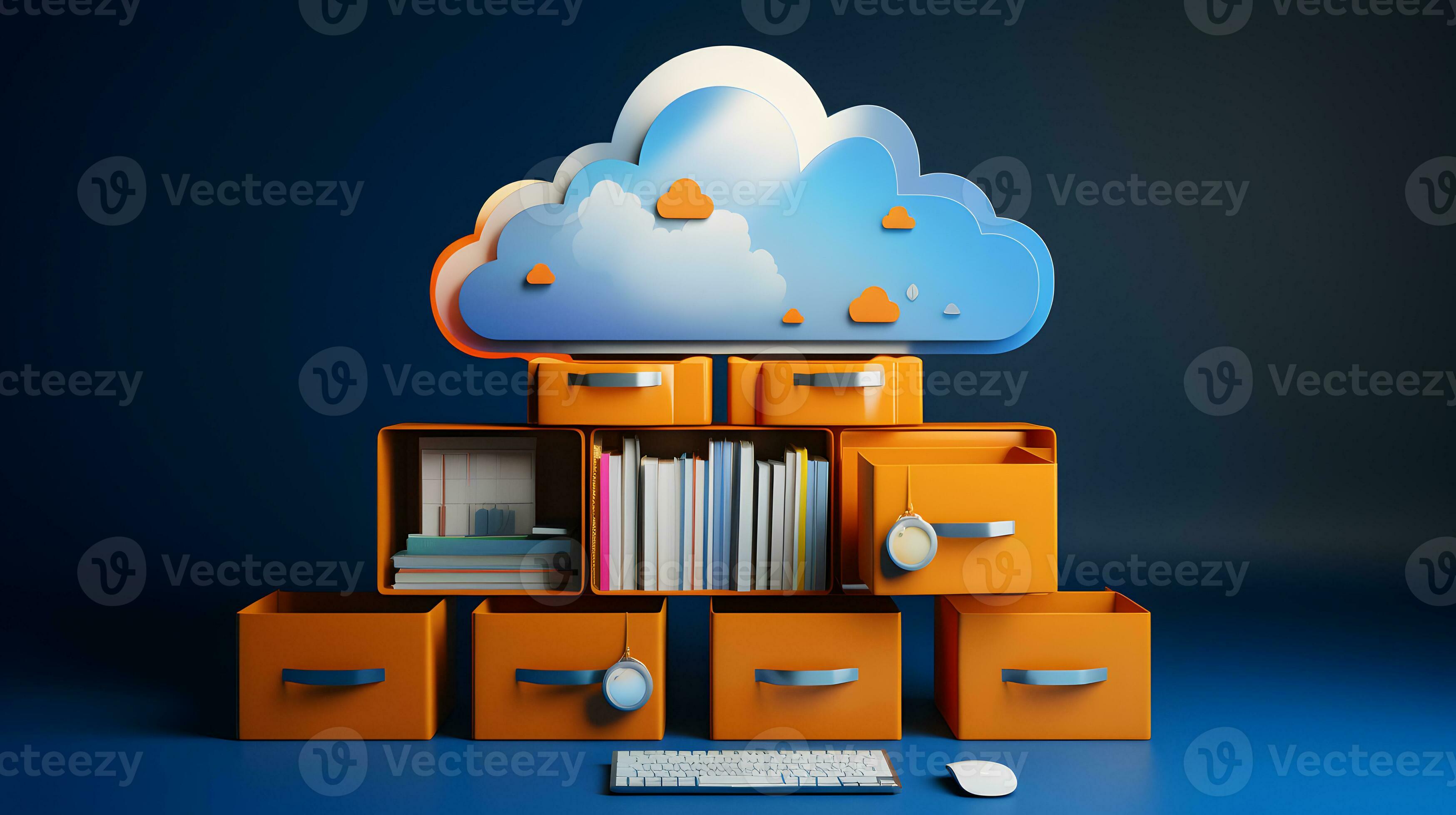 Cloud Data Storage Database Cloud Computing Concept 27162793 Stock