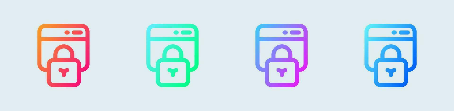 Privacy Line Icon In Gradient Colors Security Signs Vector