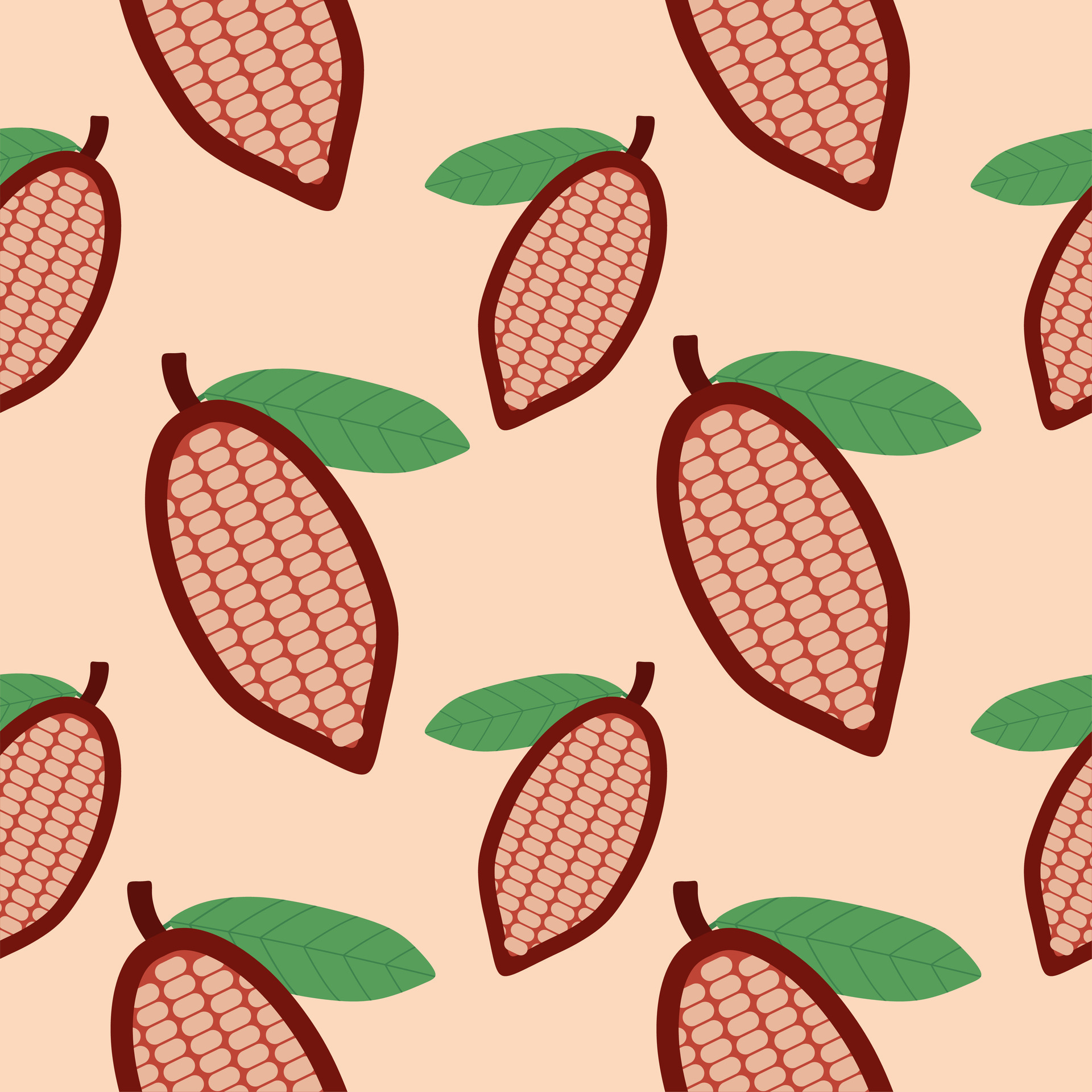 cacao sin costura modelo vector ilustración. natural chocolate. orgánico dulce alimento, gráfico ...