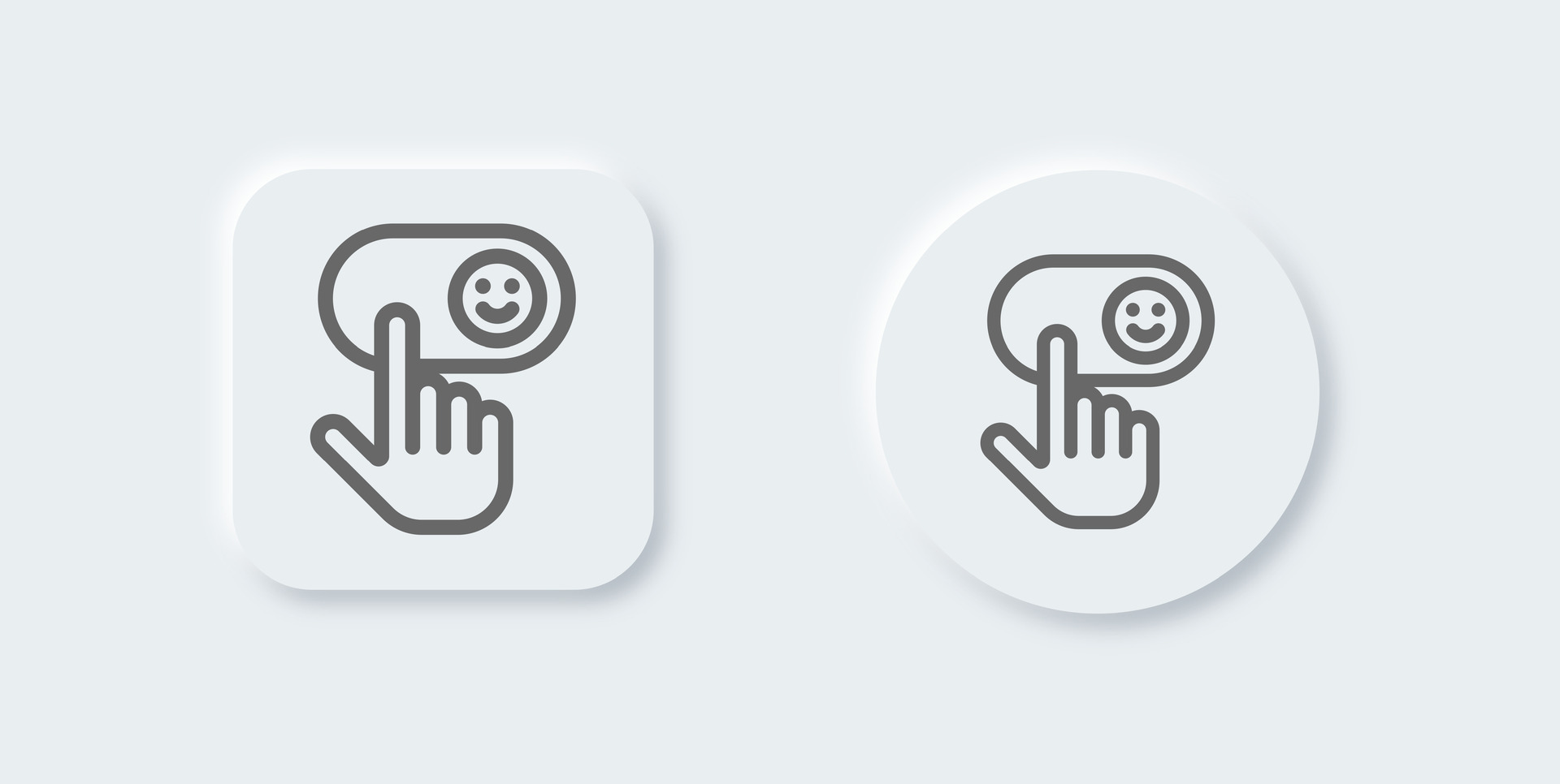Cursor Line Icon In Neomorphic Design Style Satisfaction Signs Vector