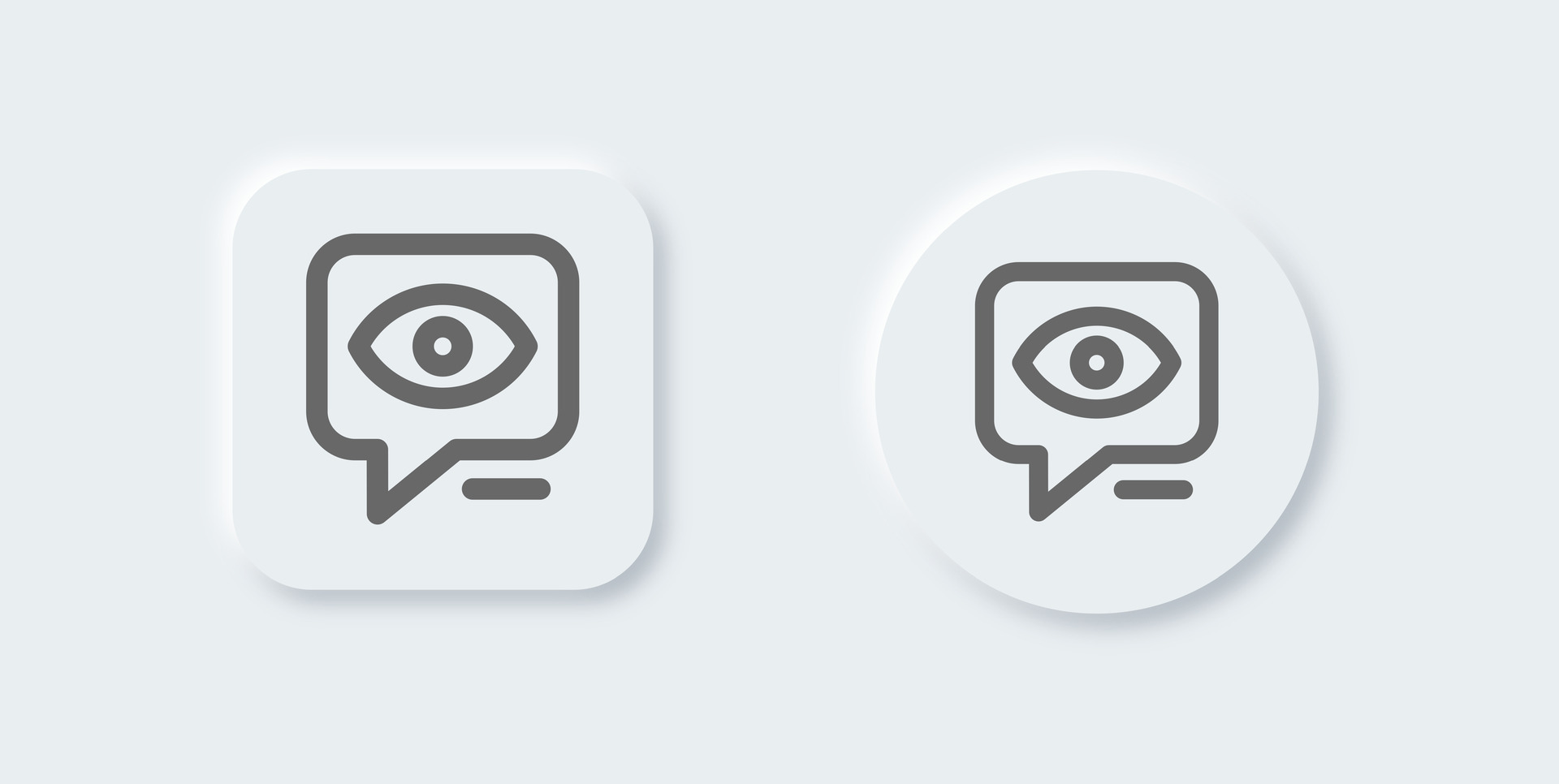 Views Line Icon In Neomorphic Design Style Eye Signs Vector