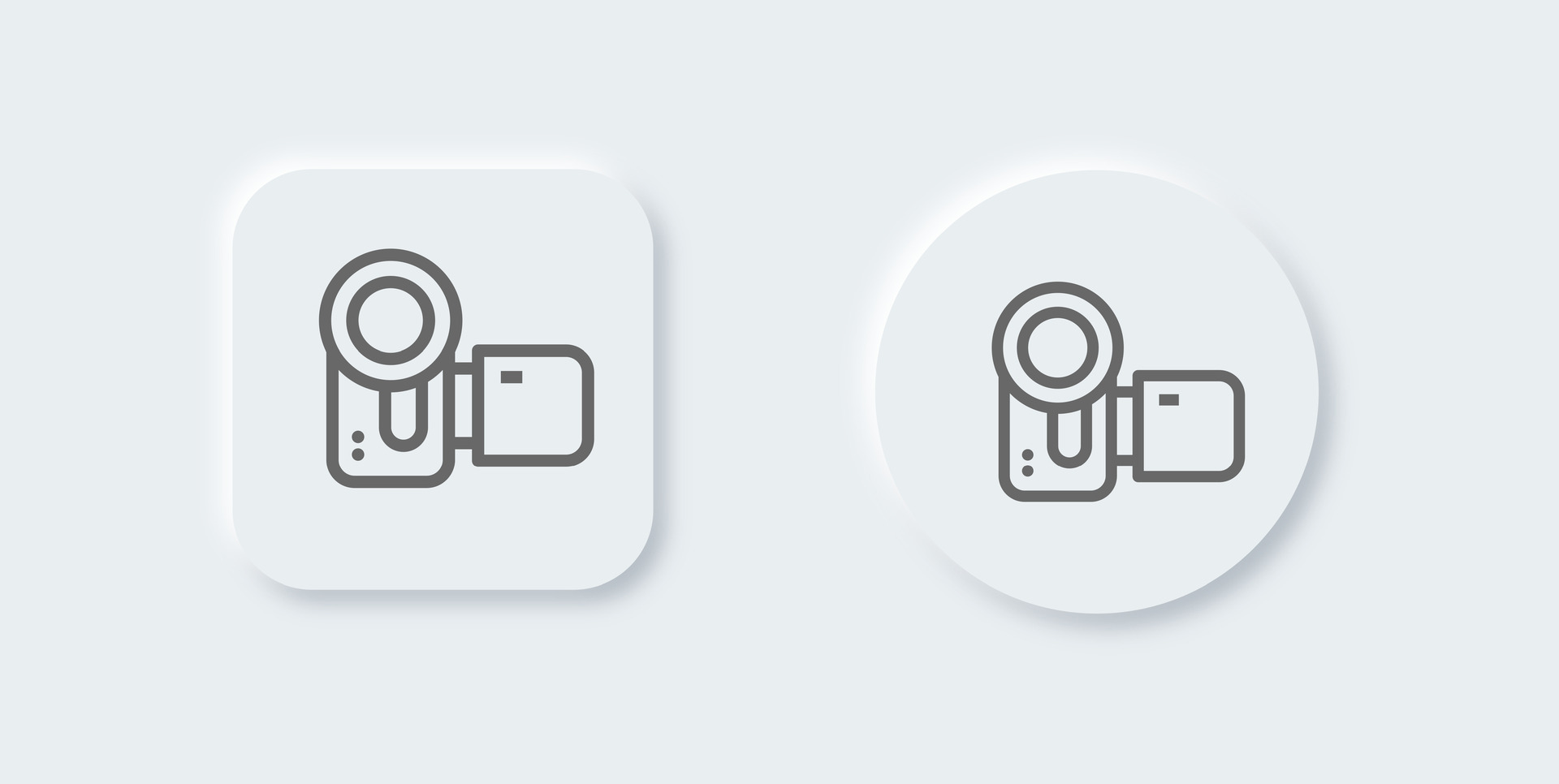 Handycam Line Icon In Neomorphic Design Style Camera Recorder Signs