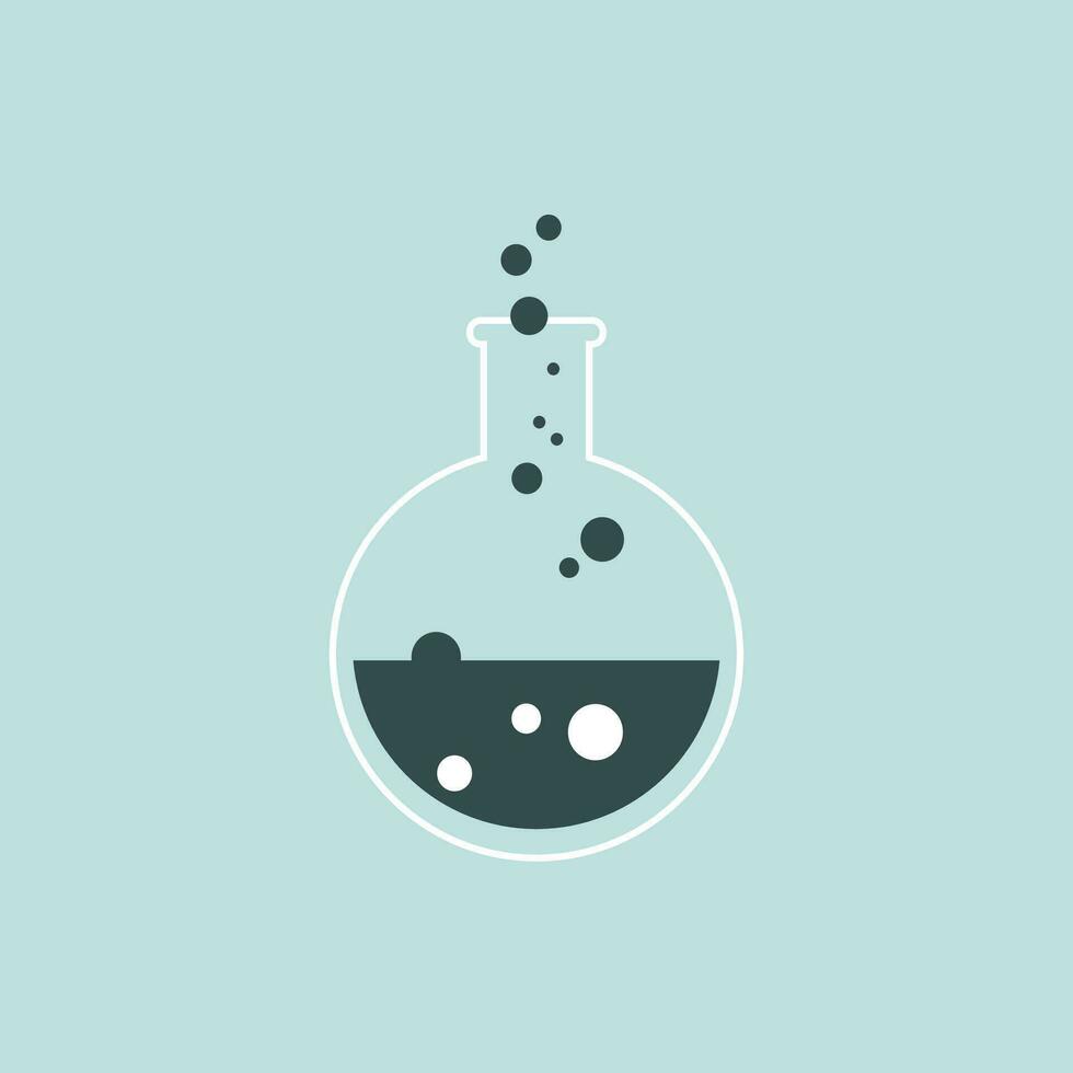 Lab flask with liquid and bubbles inside. 27174275 Vector Art at Vecteezy
