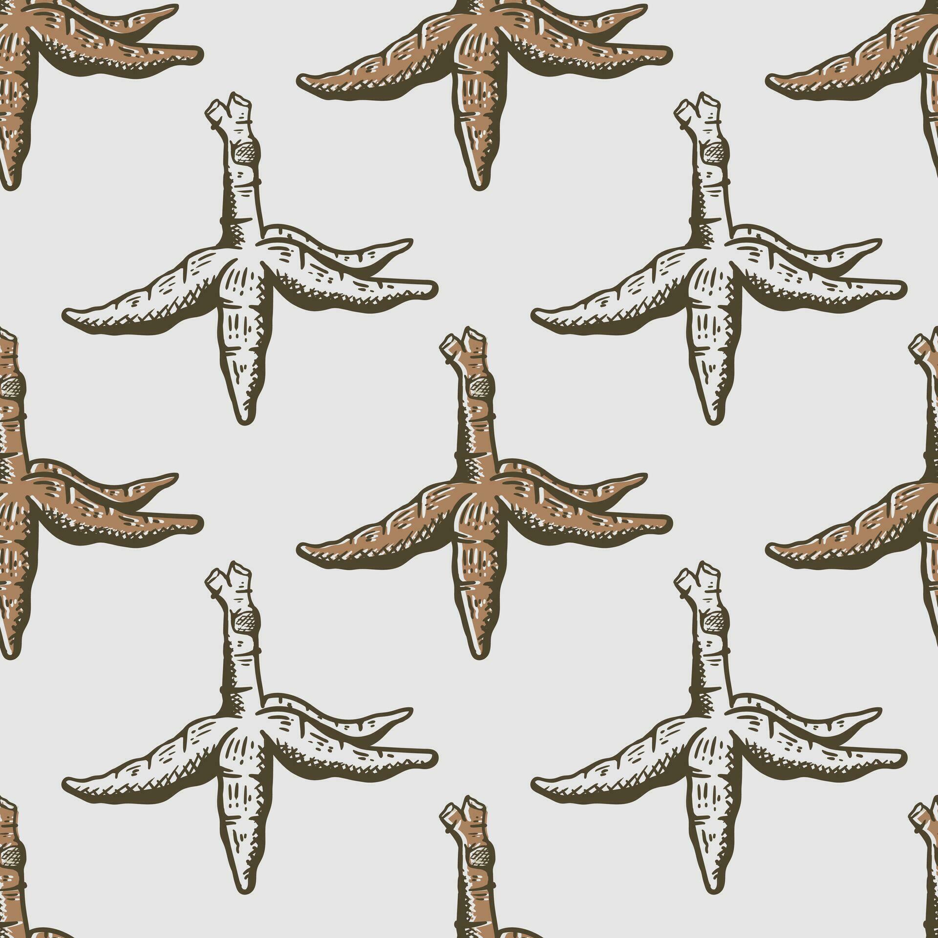 Hand Drawn Cassava Vintage Seamless Pattern 27175997 Vector Art At Vecteezy