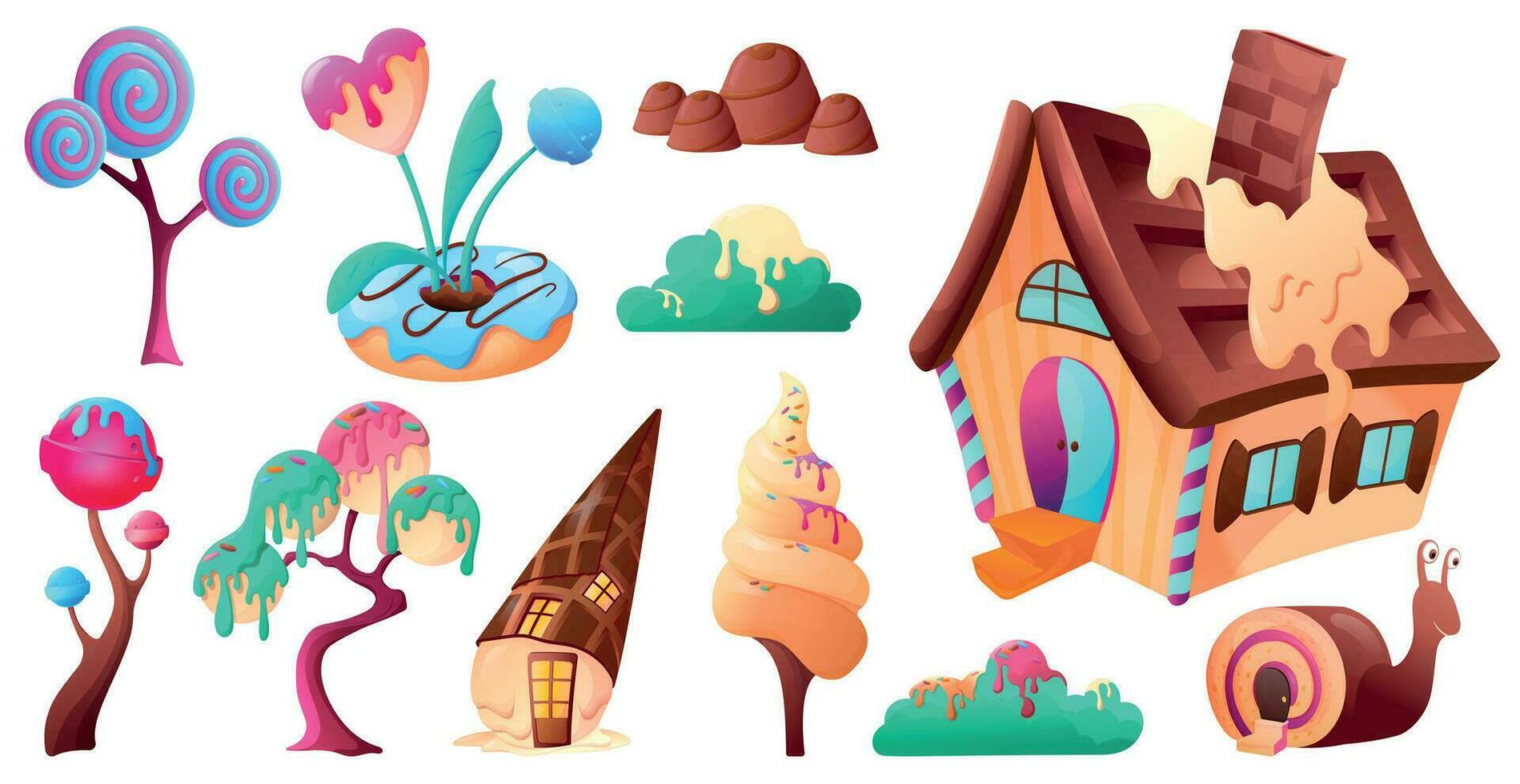 Candy Land Set 27177251 Vector Art At Vecteezy