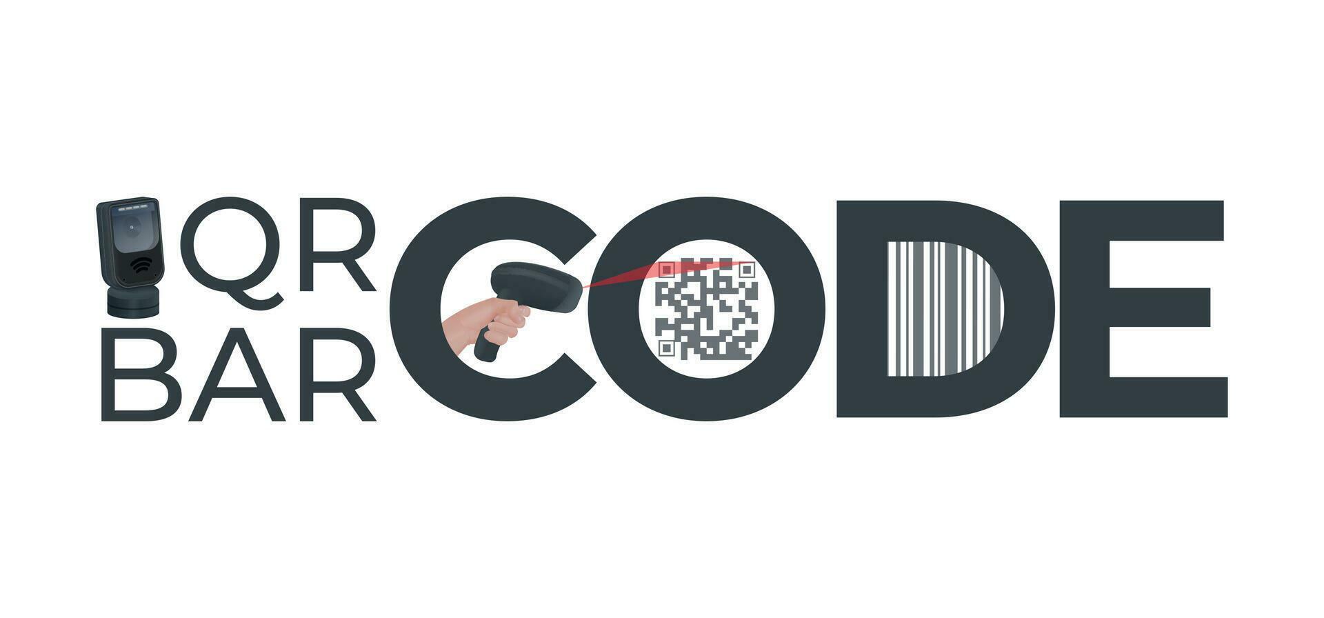 Scan Codes Text Composition 27178729 Vector Art at Vecteezy