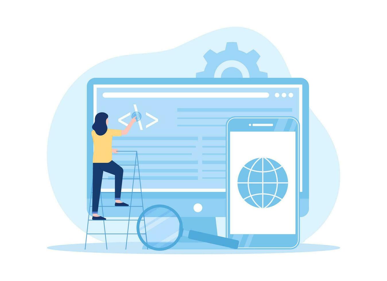 Programming Language Improvements Script Writing Concept Flat Illustration 27178899 Vector Art