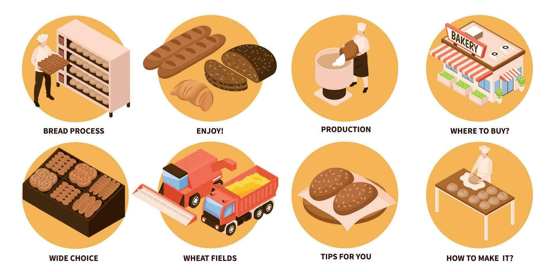 Bread Production Round Set 27179063 Vector Art at Vecteezy Bread Production Round Set 27179063 Vector Art at Vecteezy