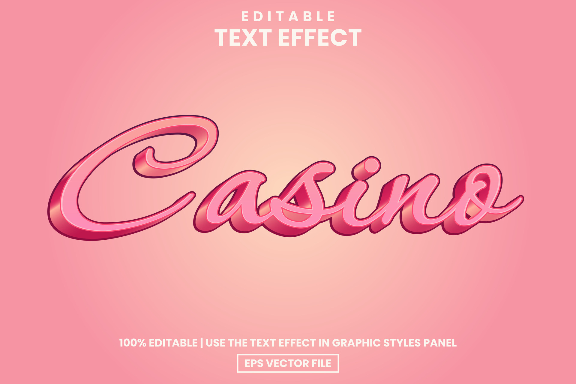 Modern 3D script casino editable text effect template 27179424 Vector ...