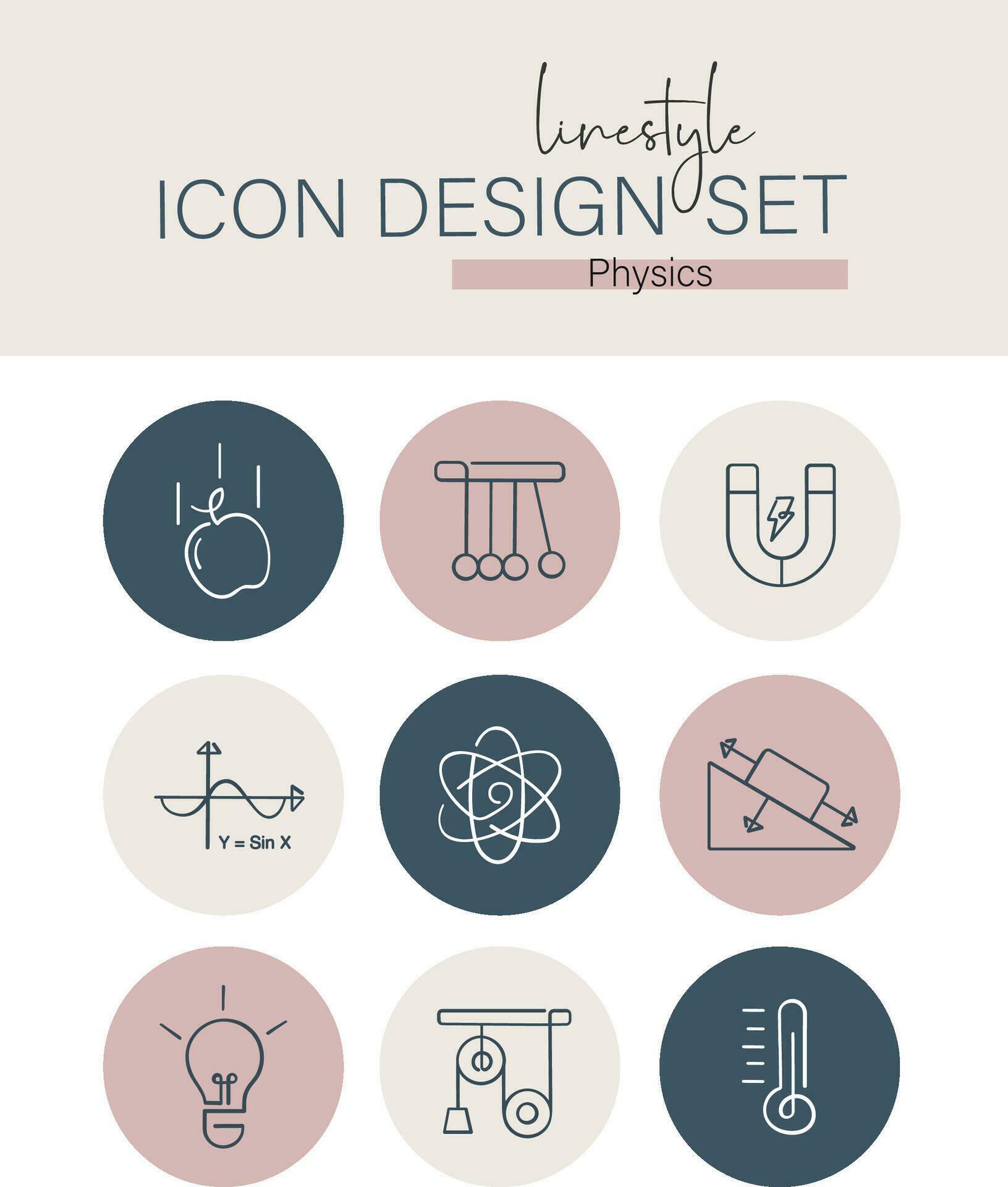 Linestyle Icon Design Set Physics 27180013 Vector Art at Vecteezy