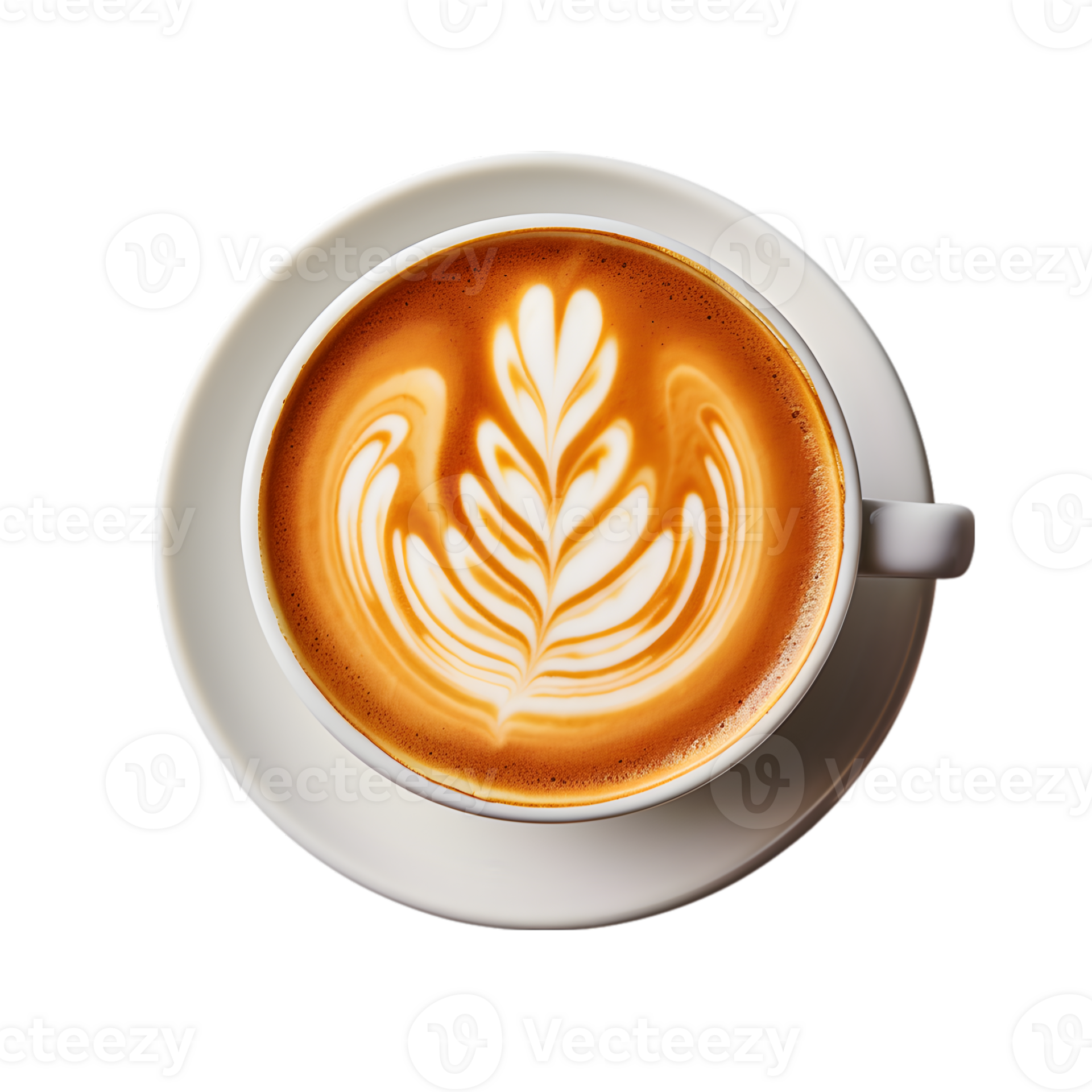 coffee cup latte art, top view isolated on a transparent background 27182245 PNG