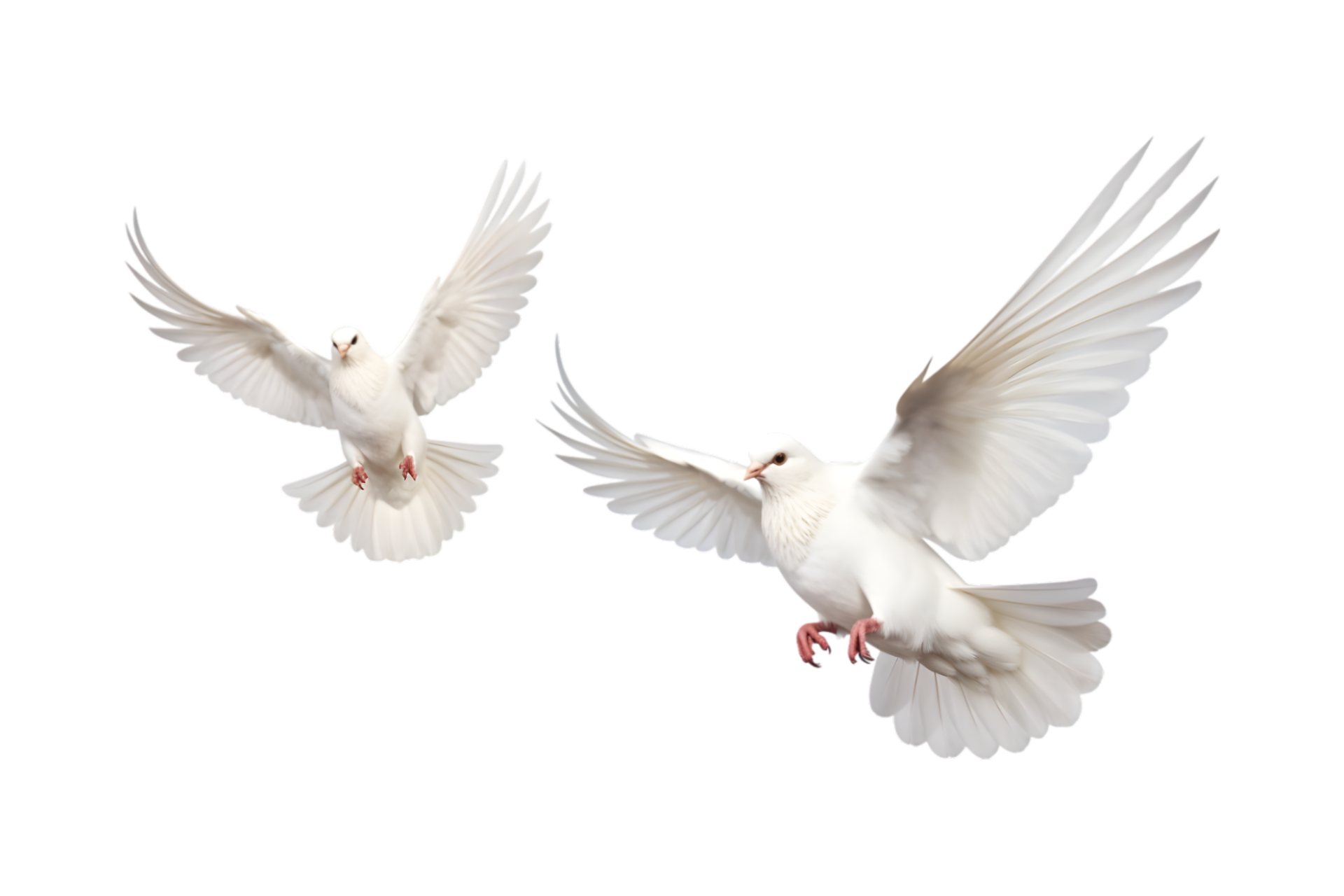 Two White Doves Flying