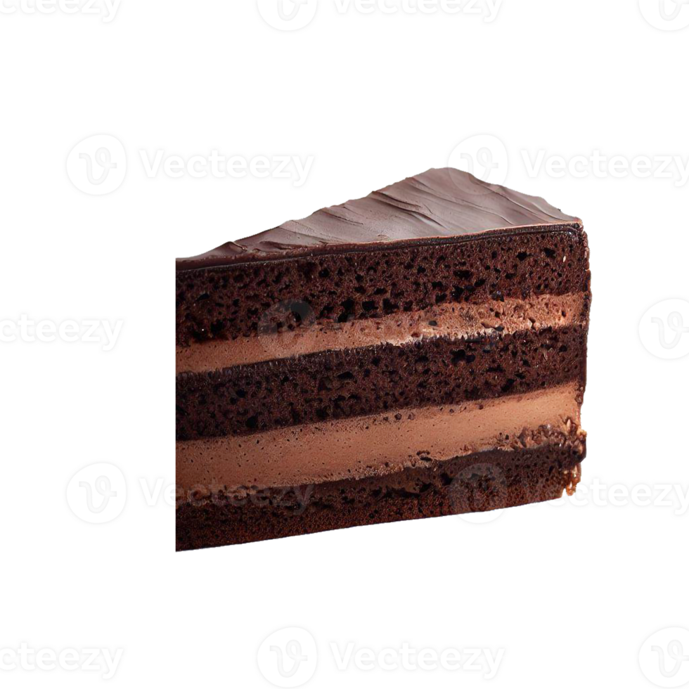 Chocolate cake slice isolated on transparent backgroun with empty space AI Generated 27187872 PNG