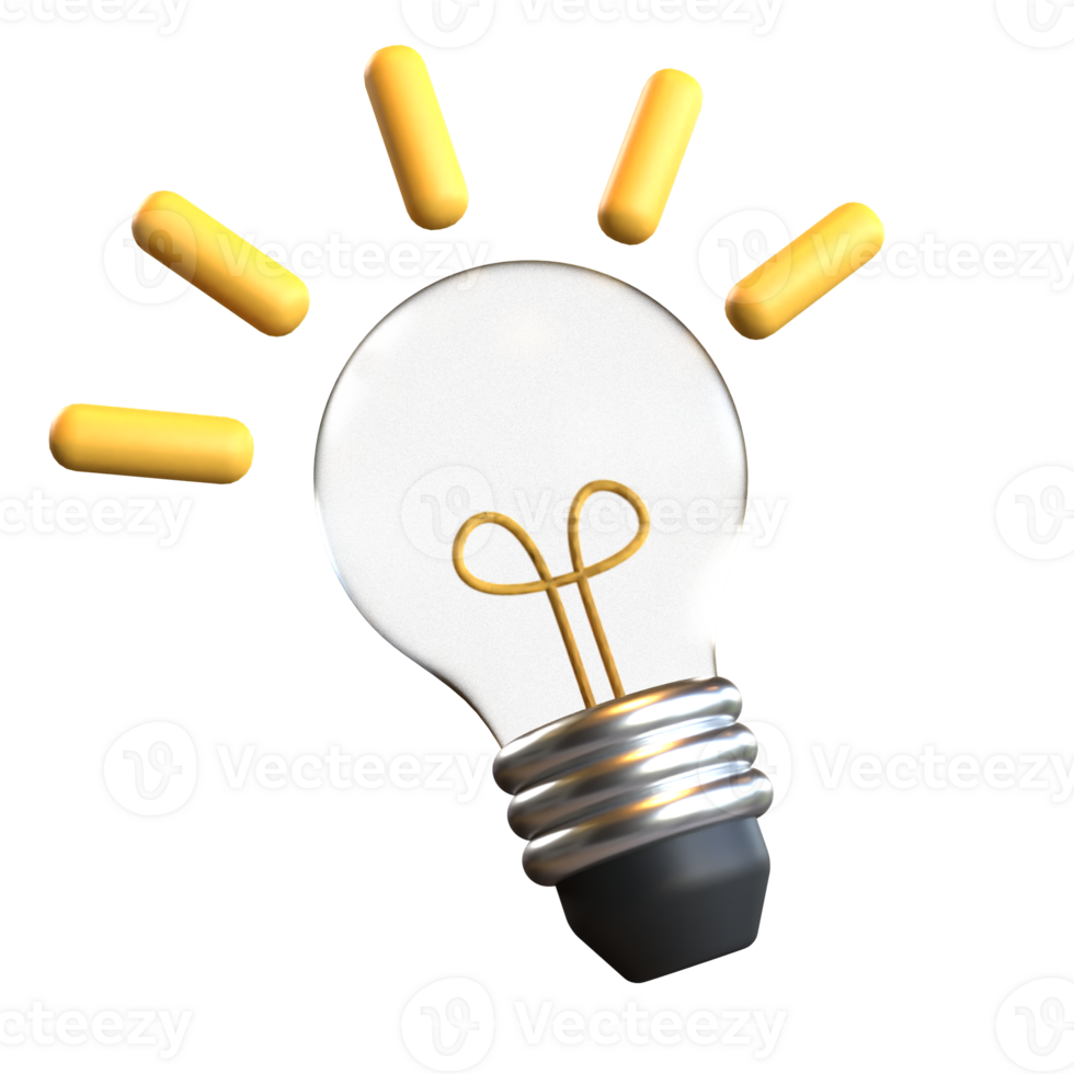 3d Light Bulb Icon 27188014 Png