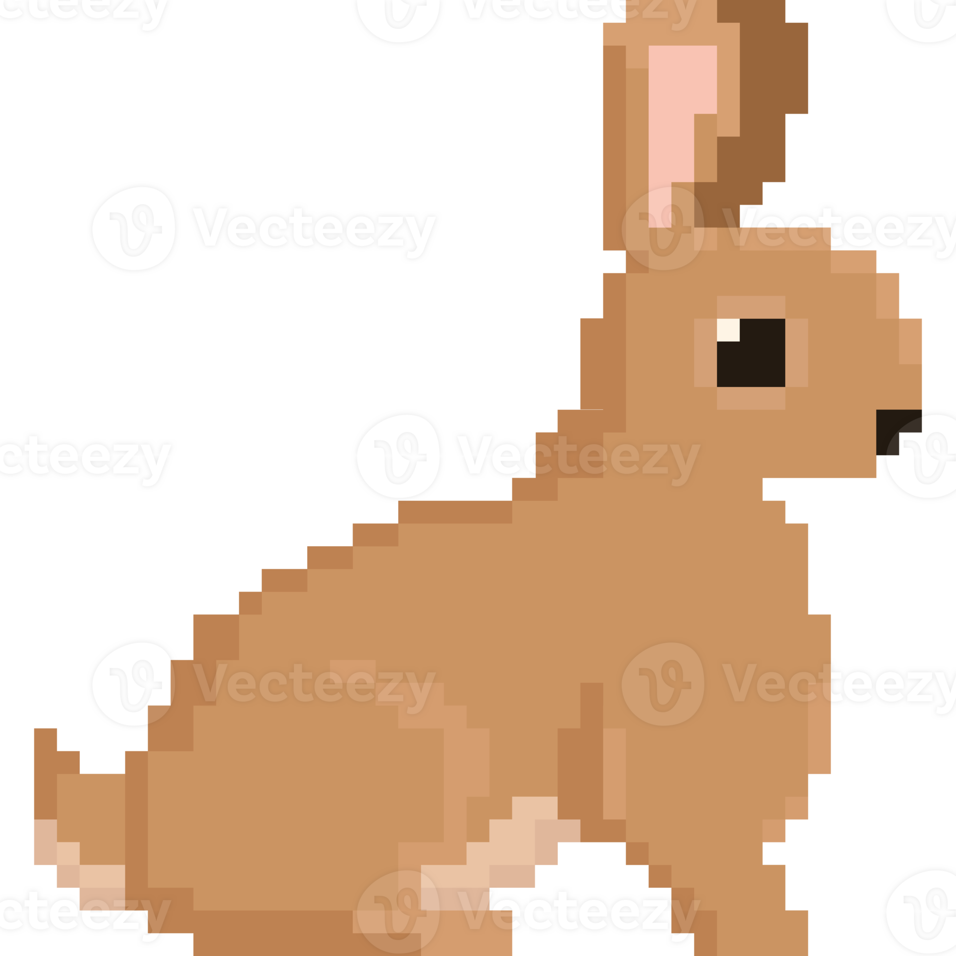 Pixel art brown rabbit character 27190566 PNG