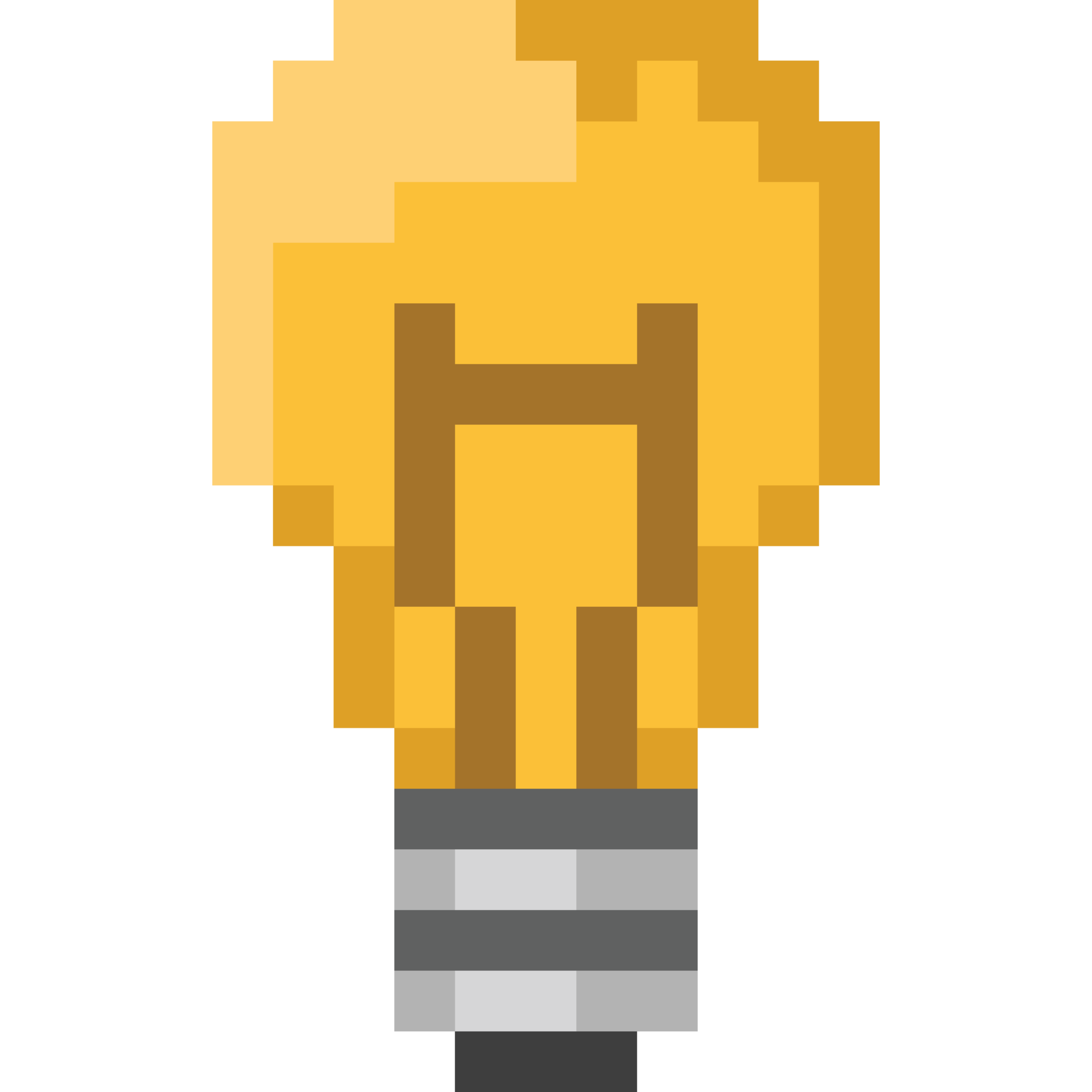 Pixel art yellow light bulb icon 27190663 PNG