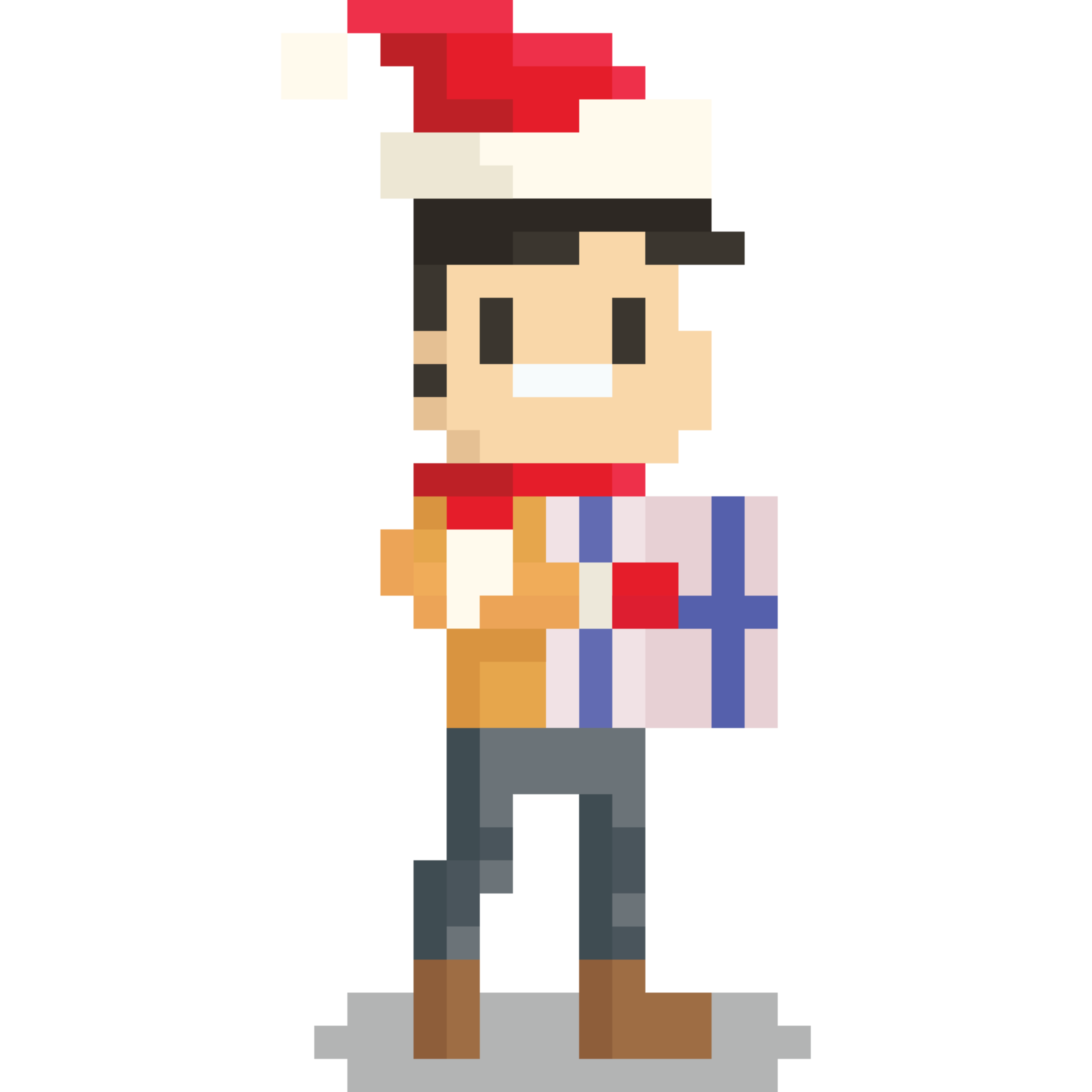 Pixel Art Cartoon Happy Christmas Character 4 27190748 Png