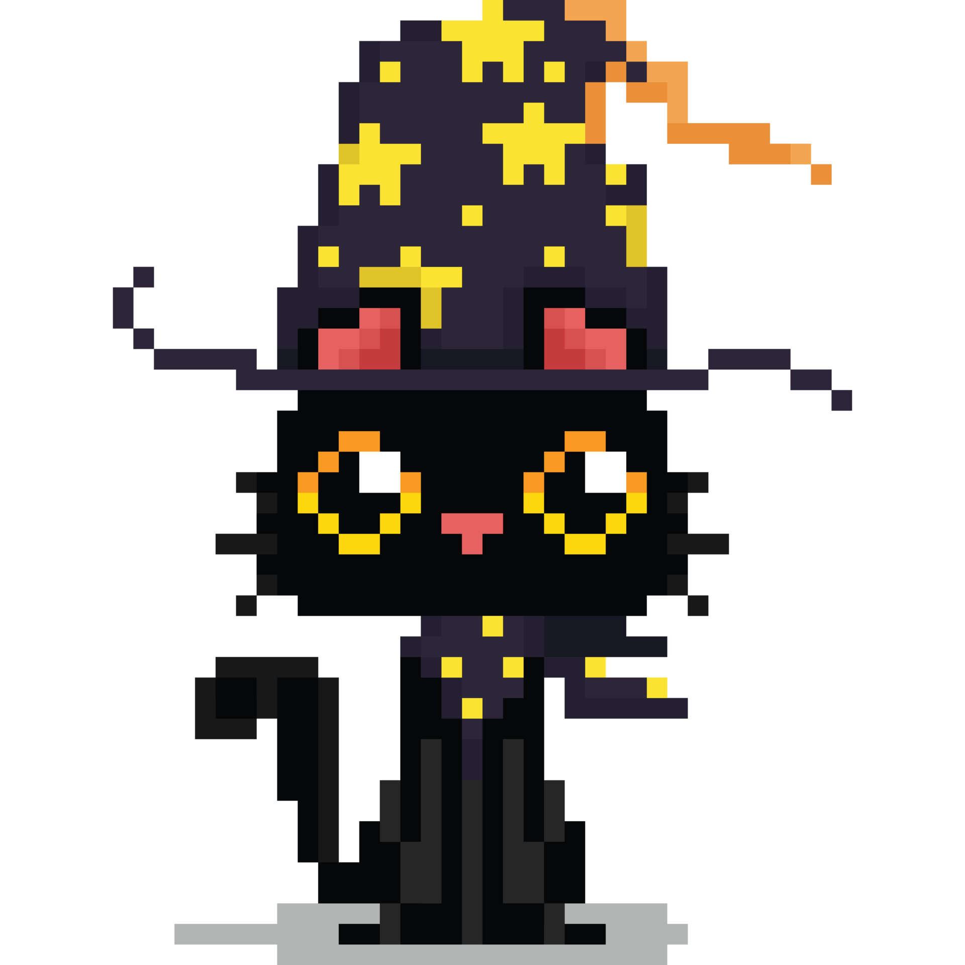 Pixel Art Cartoon Cute Magical Black Cat Character 27190940 Png