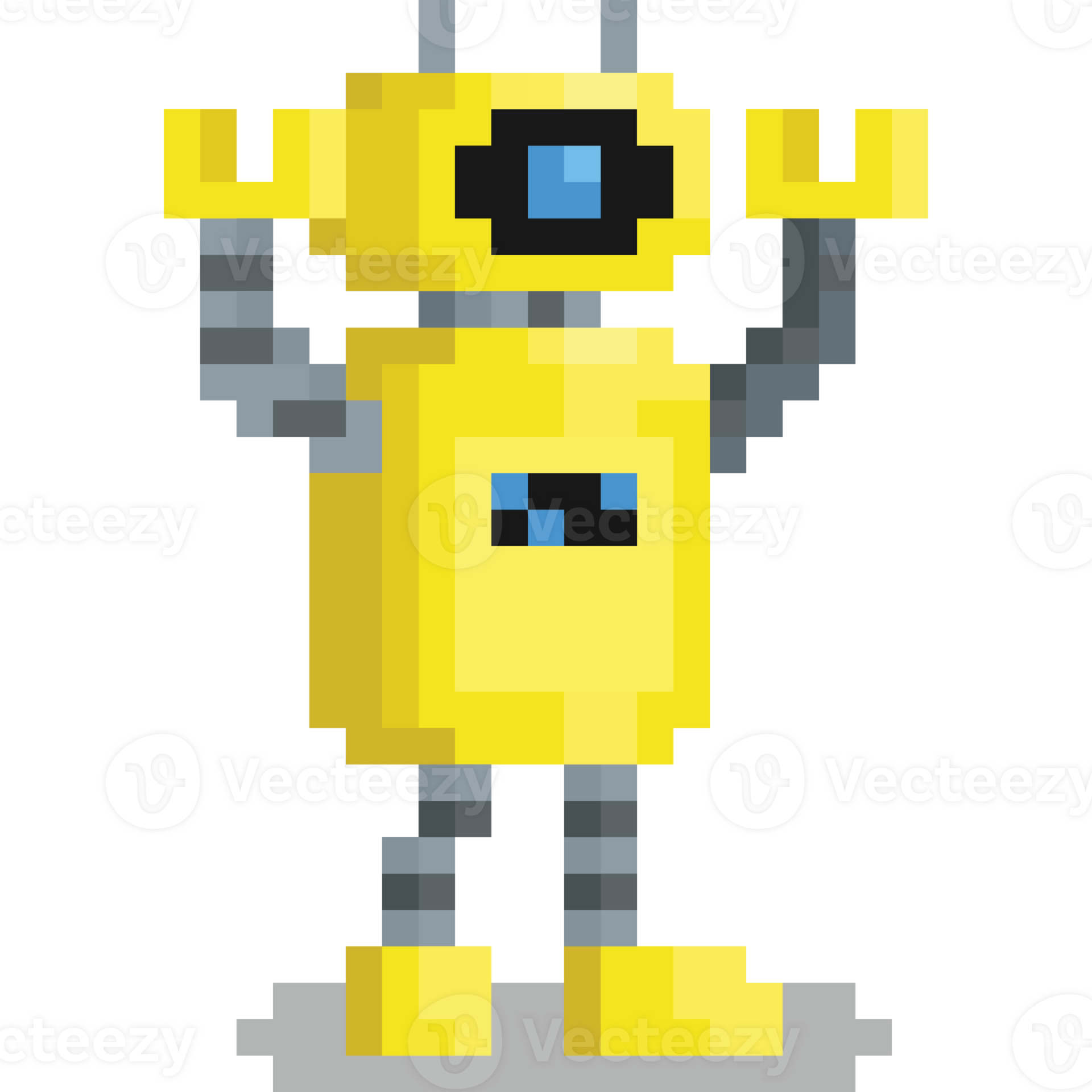 Pixel art robot cartoon character 27191074 PNG