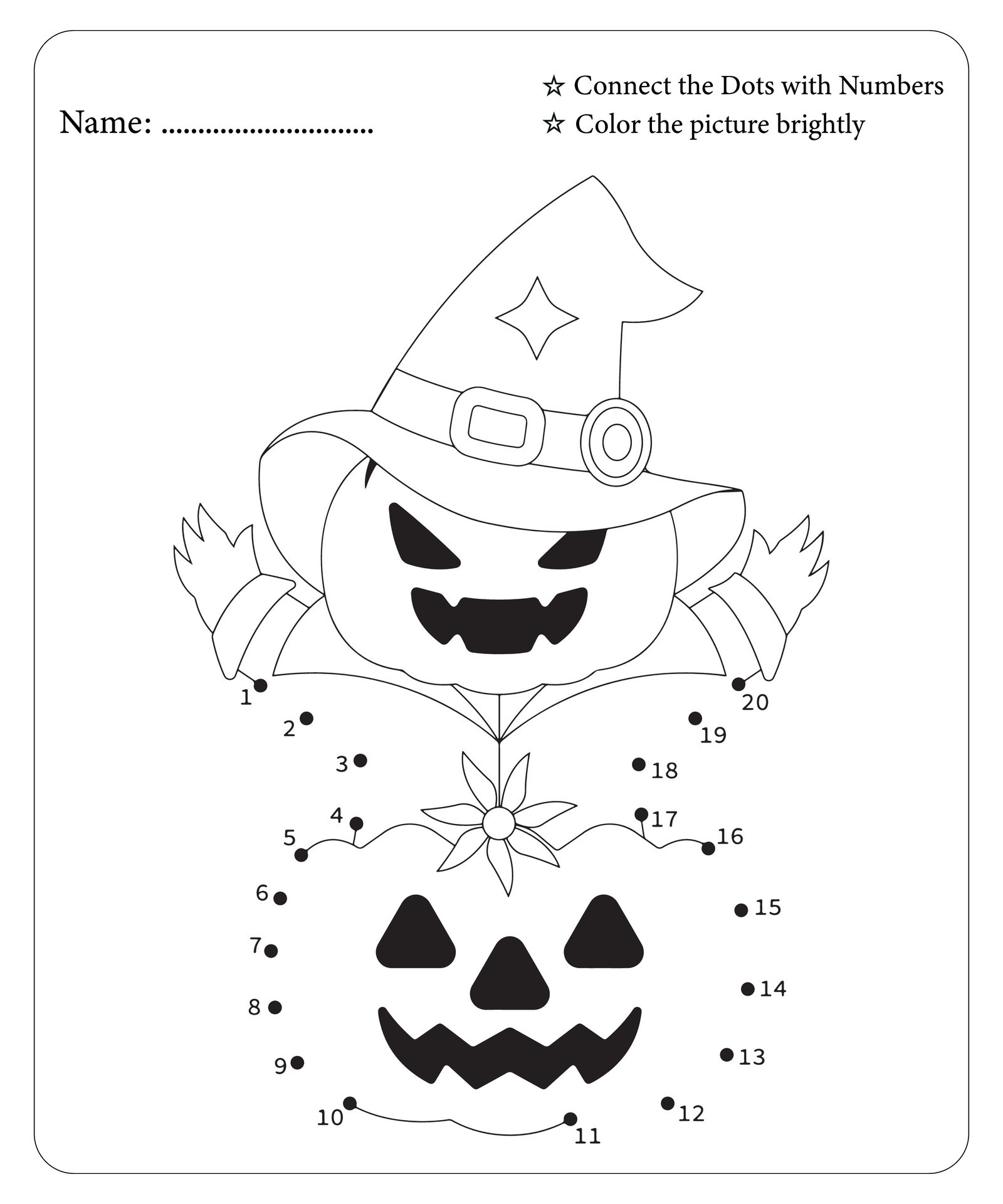 Halloween Dot To Dot Pages for kids, Halloween Coloring Pages ...