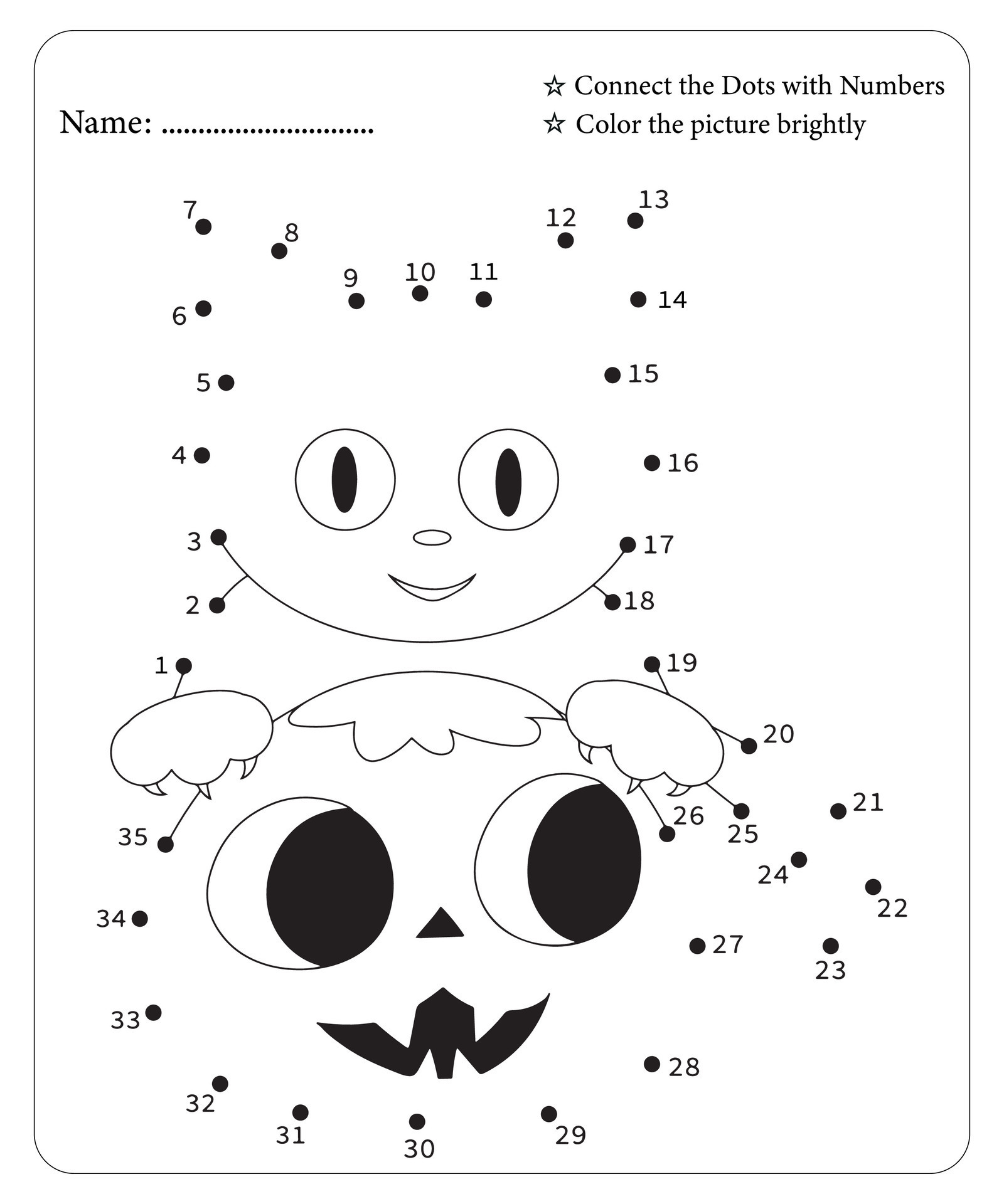 Halloween Dot To Dot Pages for kids, Halloween Coloring Pages ...