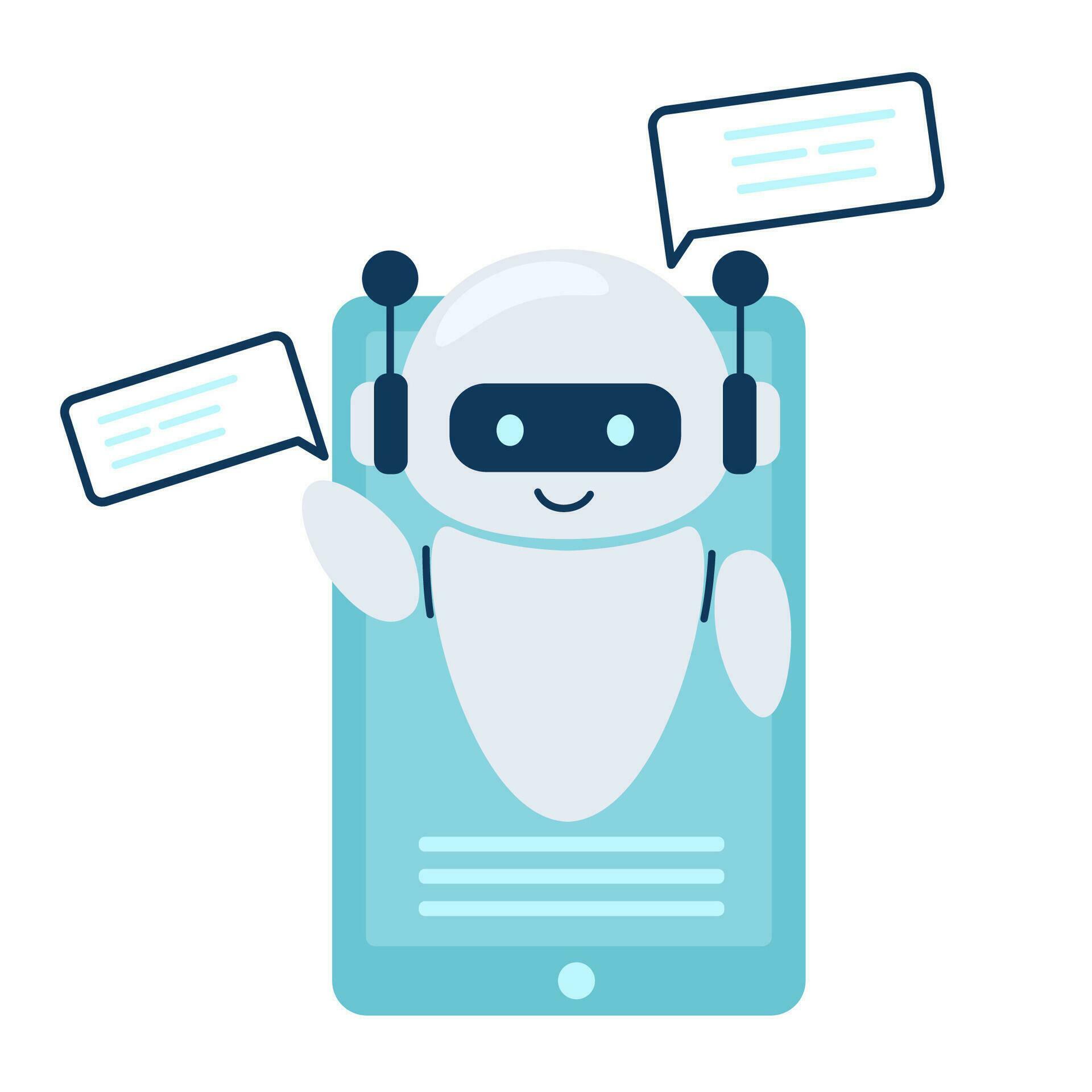 Digital Chat Bot Robot Assistant For Customer Support Concept Of Virtual Conversation