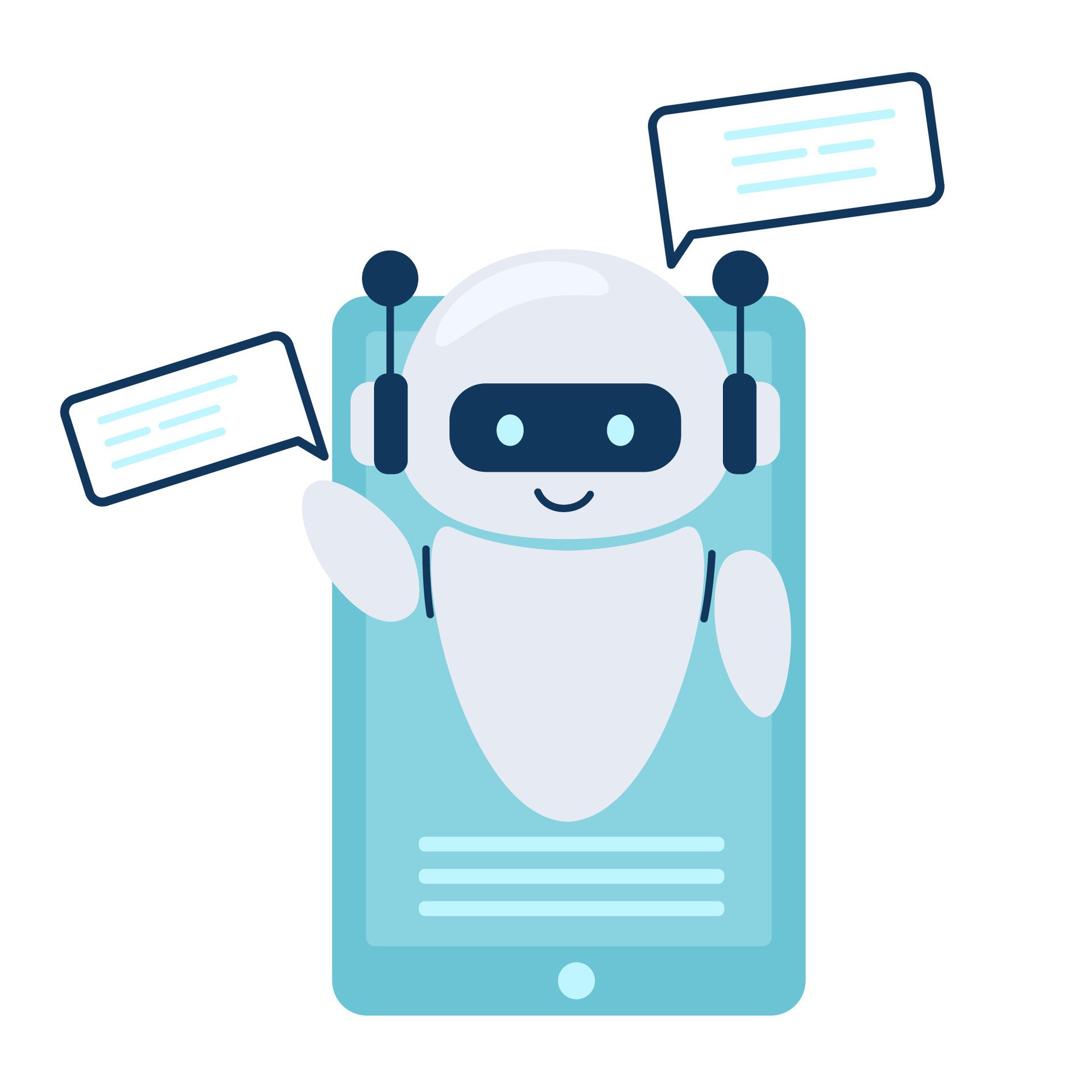 Digital Chat Bot Robot Assistant For Customer Support Concept Of Virtual Conversation