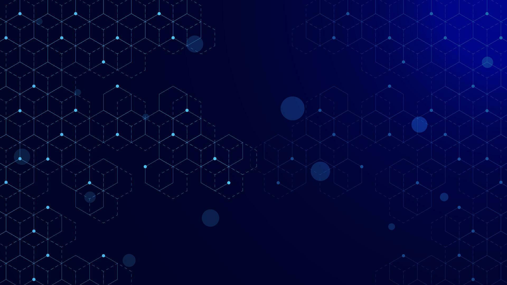 Abstract Molecular Structure Concept With Hexagon Pattern Big Data Visualization Network