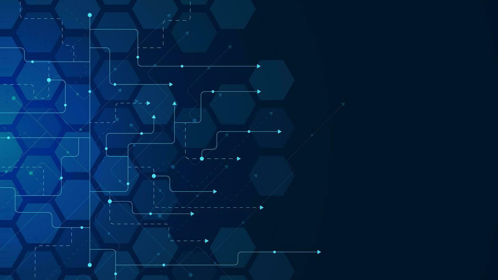 Abstract Connect Dots And Lines With Hexagons Background Big Data Visualization Global Network