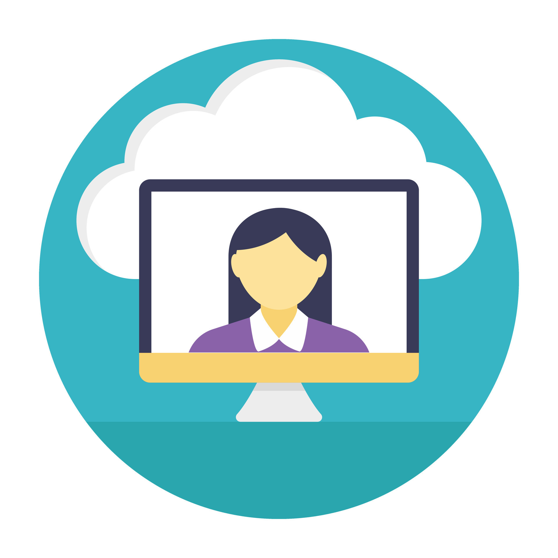 Cloud-based video conferencing, cloud computing concept 27194511 Vector Art at Vecteezy