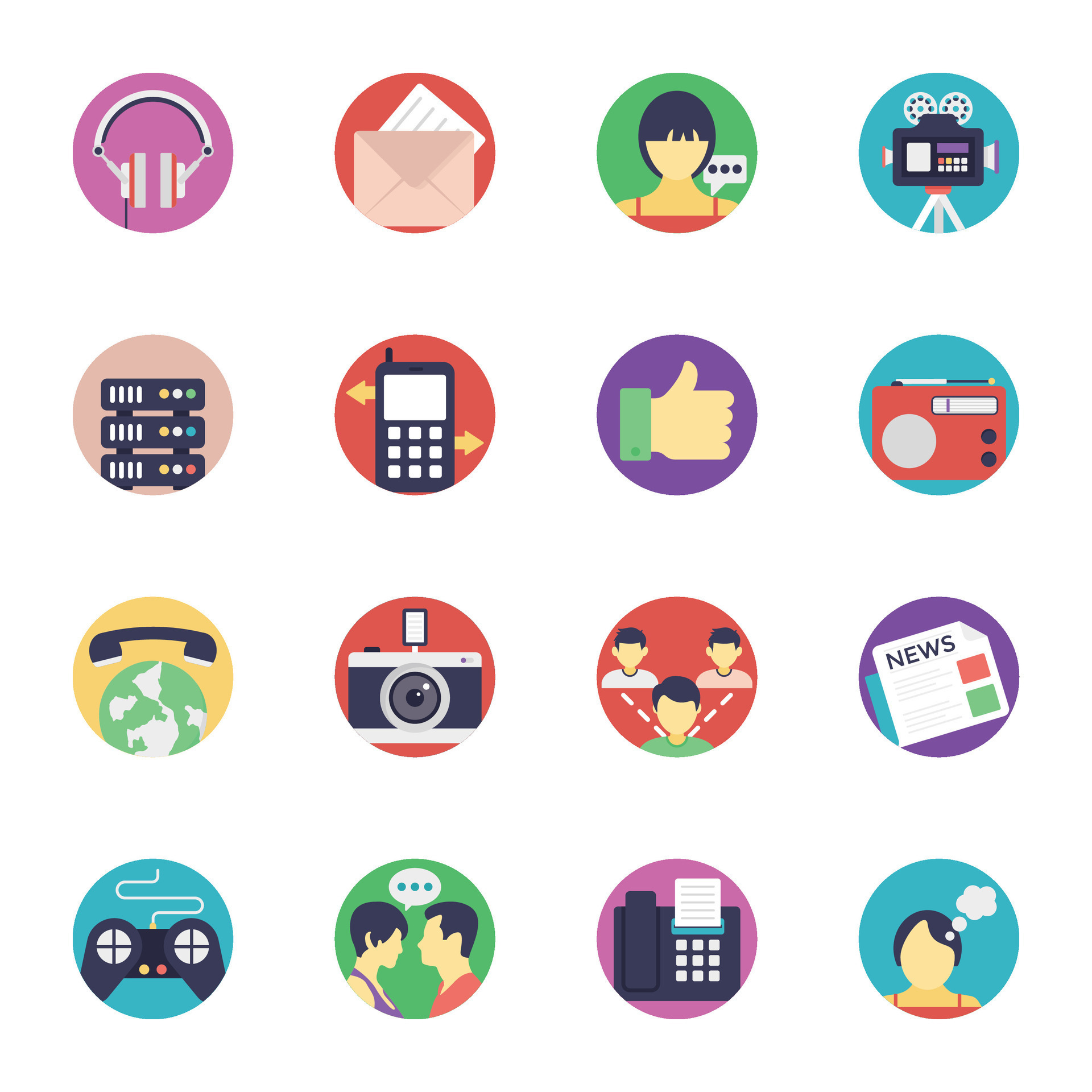 Flat Icons Set Of Multiple Communication Methods 27194670 Vector Art At Vecteezy