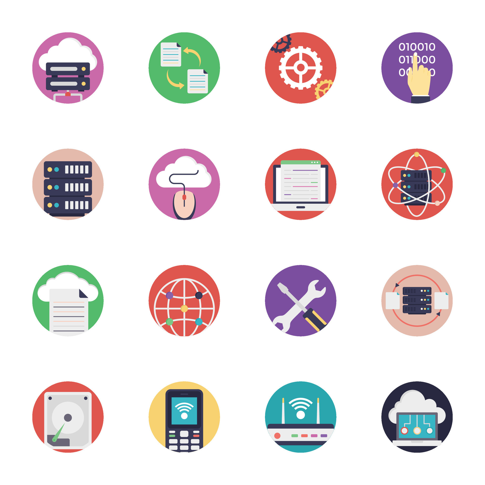 Database and Cloud Technology Flat Icons 27197165 Vector Art at Vecteezy