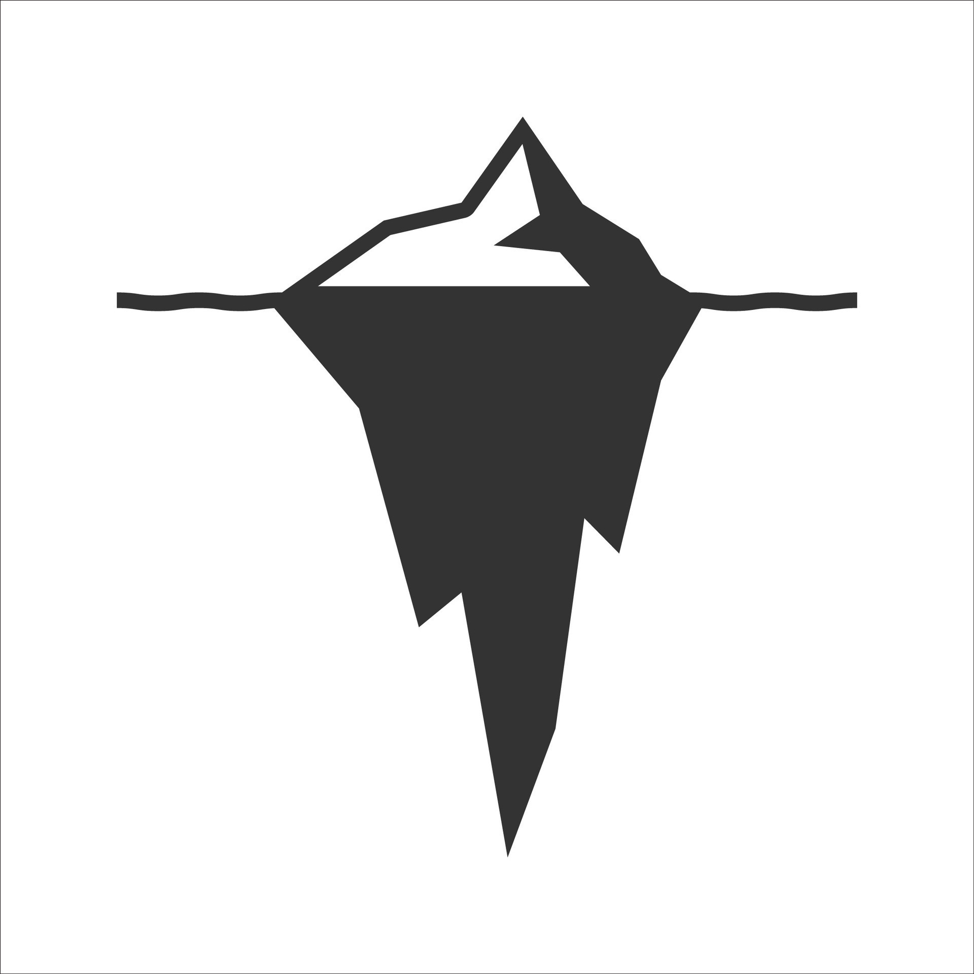 Vector illustration of iceberg icon in dark color and white background ...