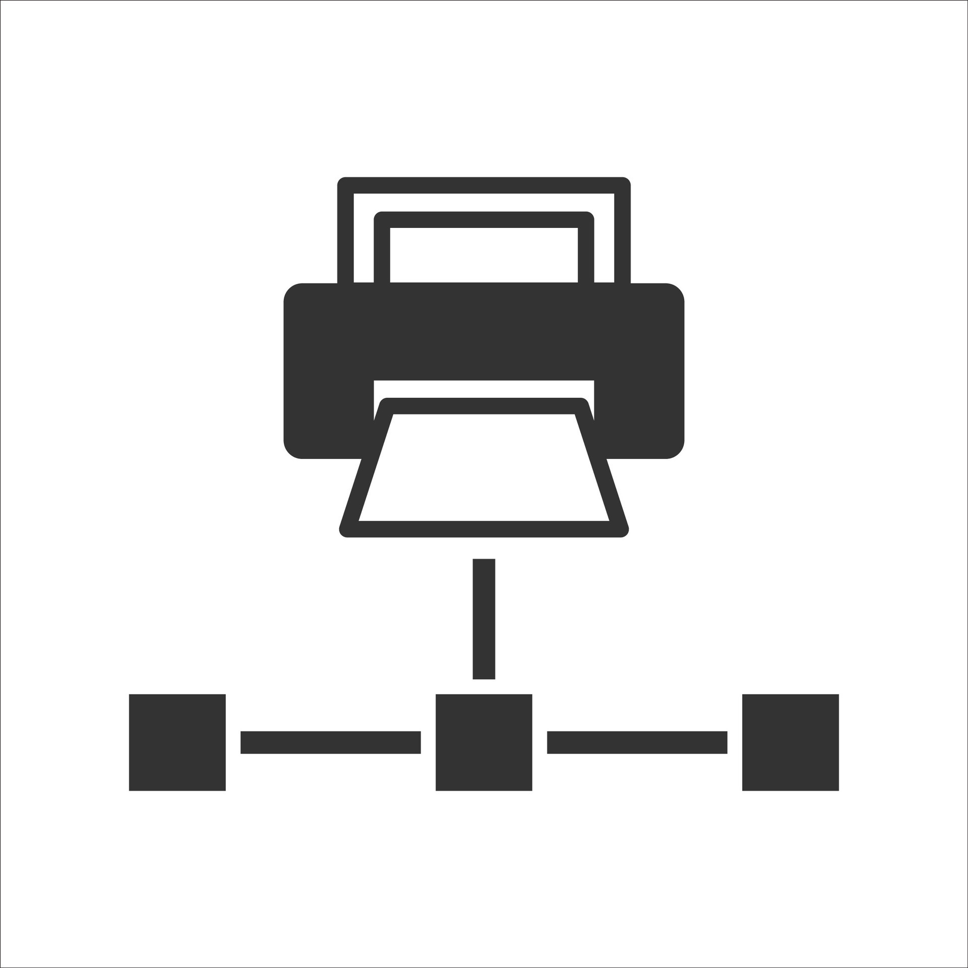 Vector illustration of printer network icon in dark color and white background 27197777 Vector ...
