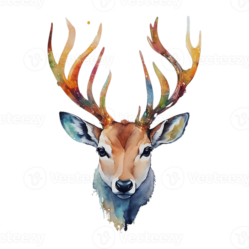 Reindeer head watercolor 27198988 PNG