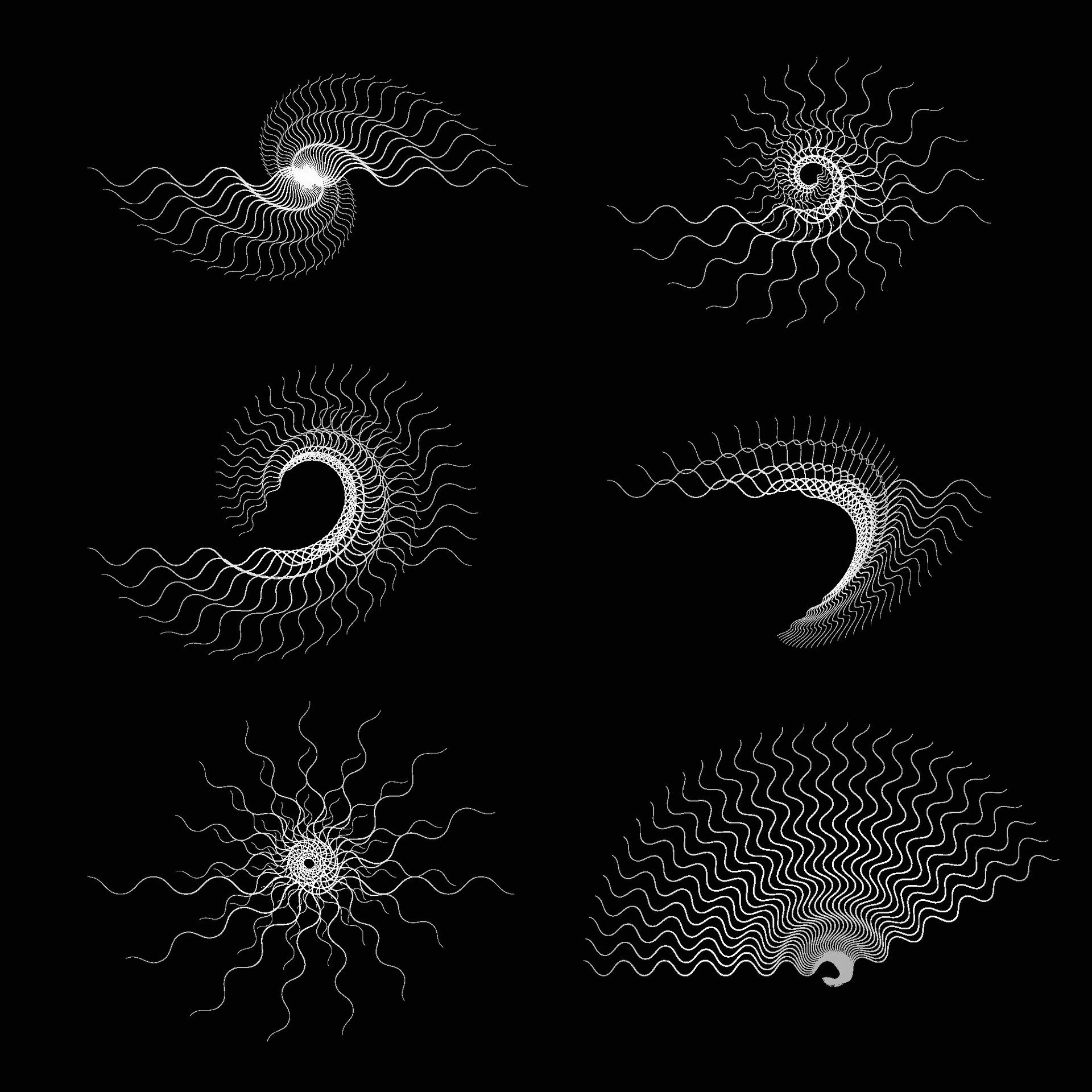 Set Colorful Dotted Spiral Vortex Vector Illustration Vector Realistic Optical Illustraion
