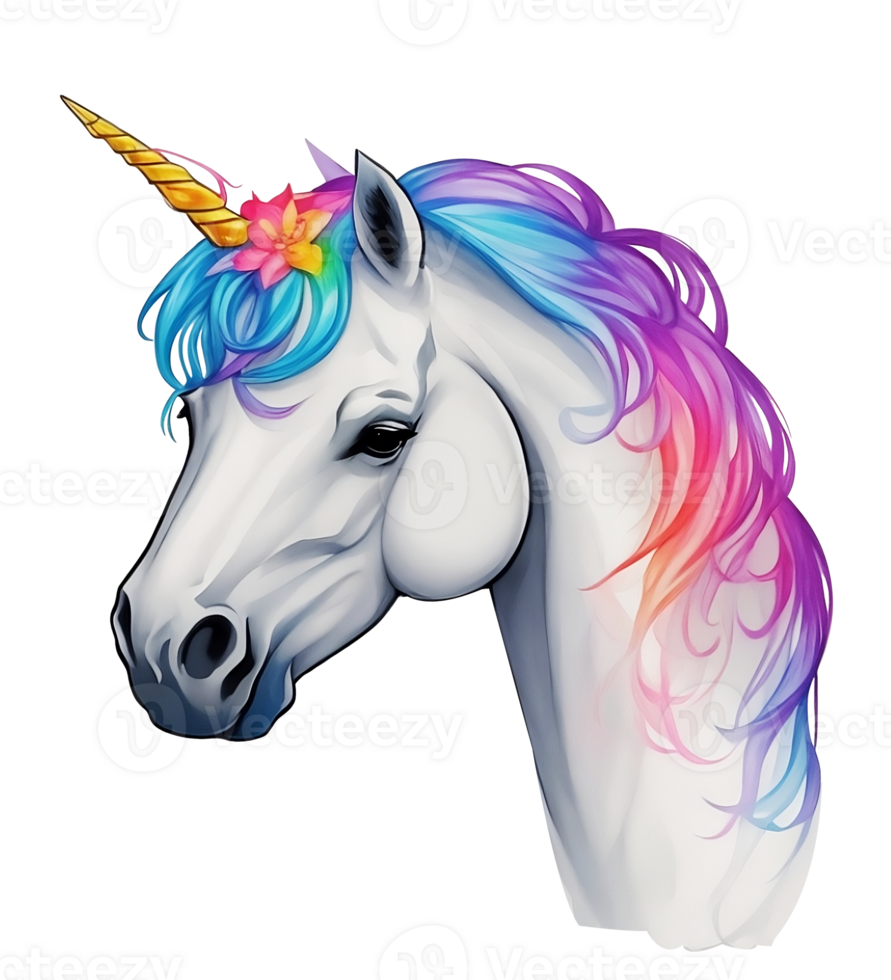Rainbow Unicorn Head 27199613 Png