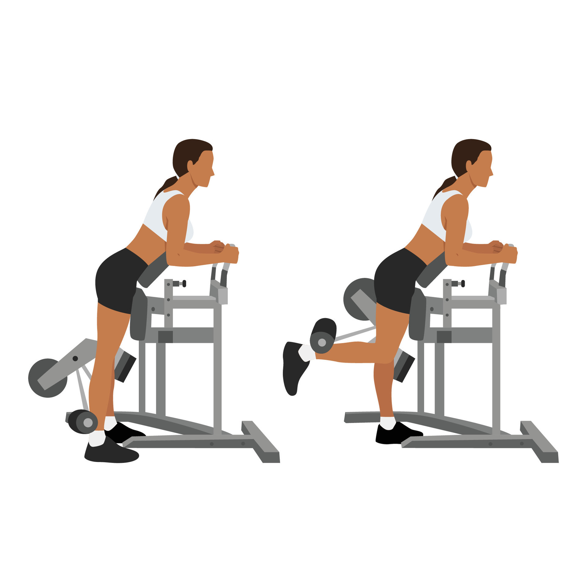 Woman doing standing leg hamstring curls machine. 27199797 Vector Art ... Woman doing standing leg hamstring curls machine. 27199797 Vector Art ...