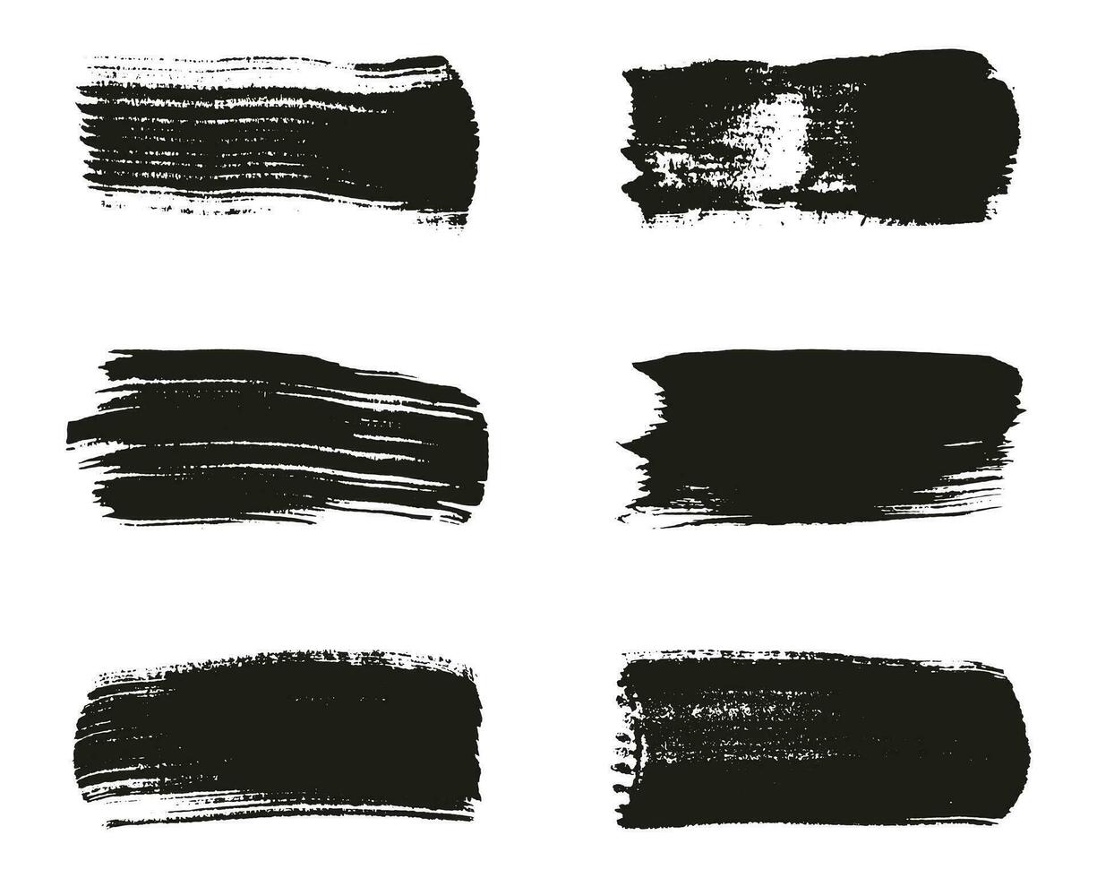 Brushstroke Watercolor Splash Collection. Brush Stroke Black Set, Dirty ...