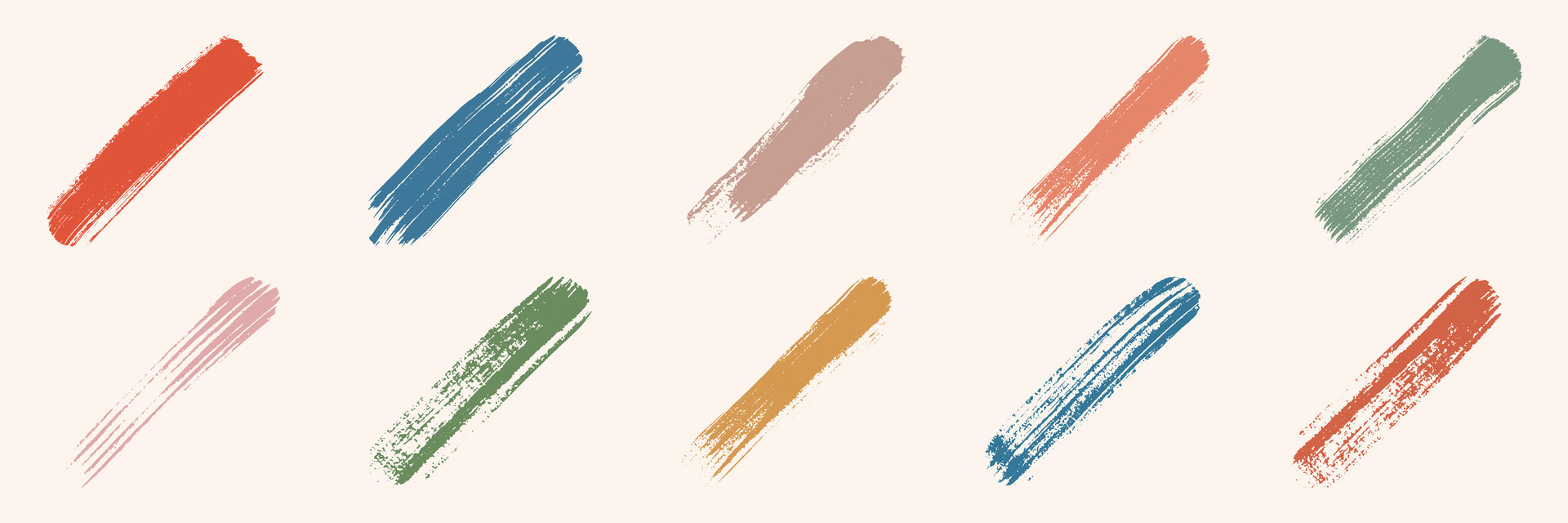 Brushstroke Color Set. Paint Brush Stroke. Watercolor Stain, Splash ...