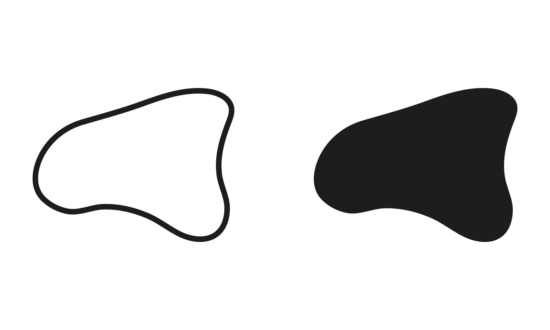 Organic Blob Random Shape Line And Silhouette Black Set Irregular