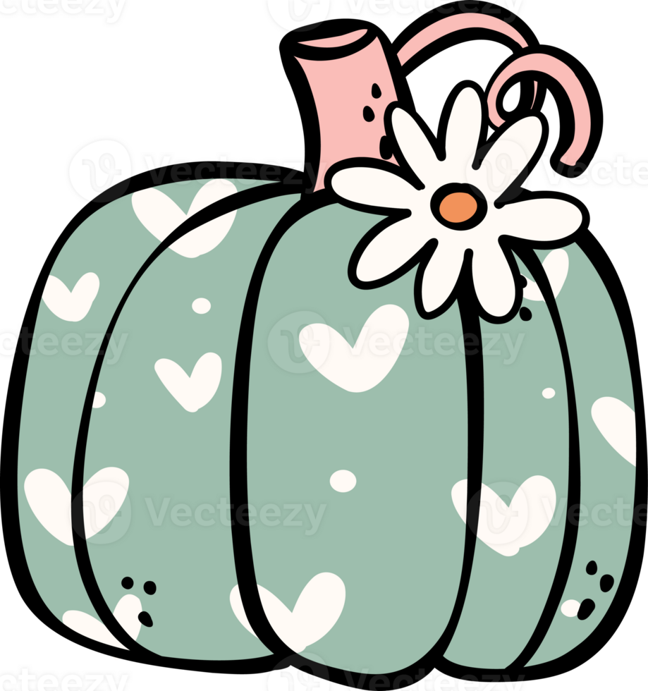 Cute Retro Autumn Pumpkin Doodle Art, Playful Hand Drawn Illustration ...