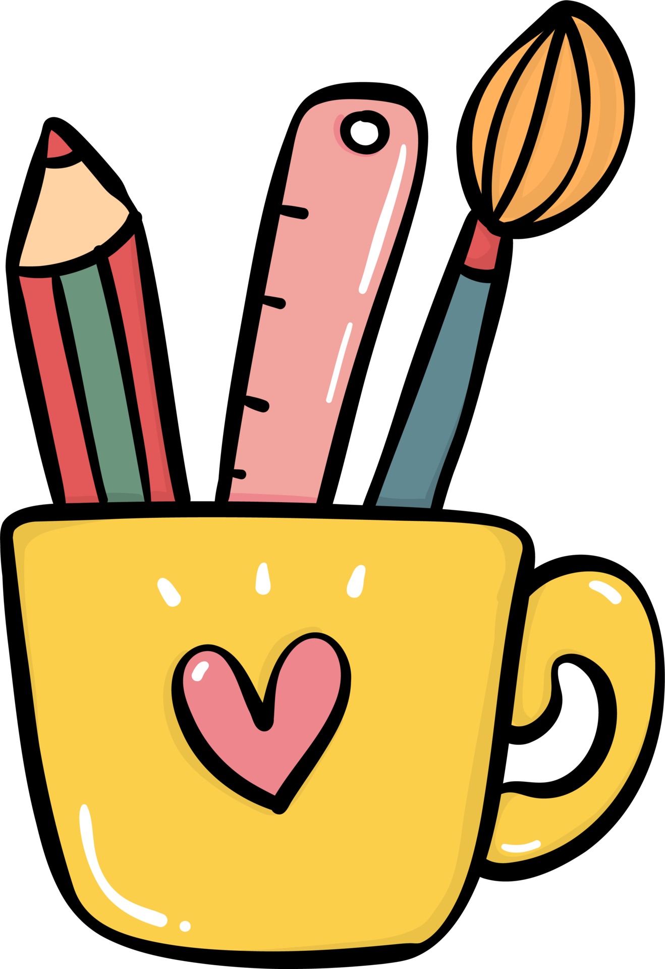 Cute Doodle Stationary Bag Back To School Planner Icon Stationery