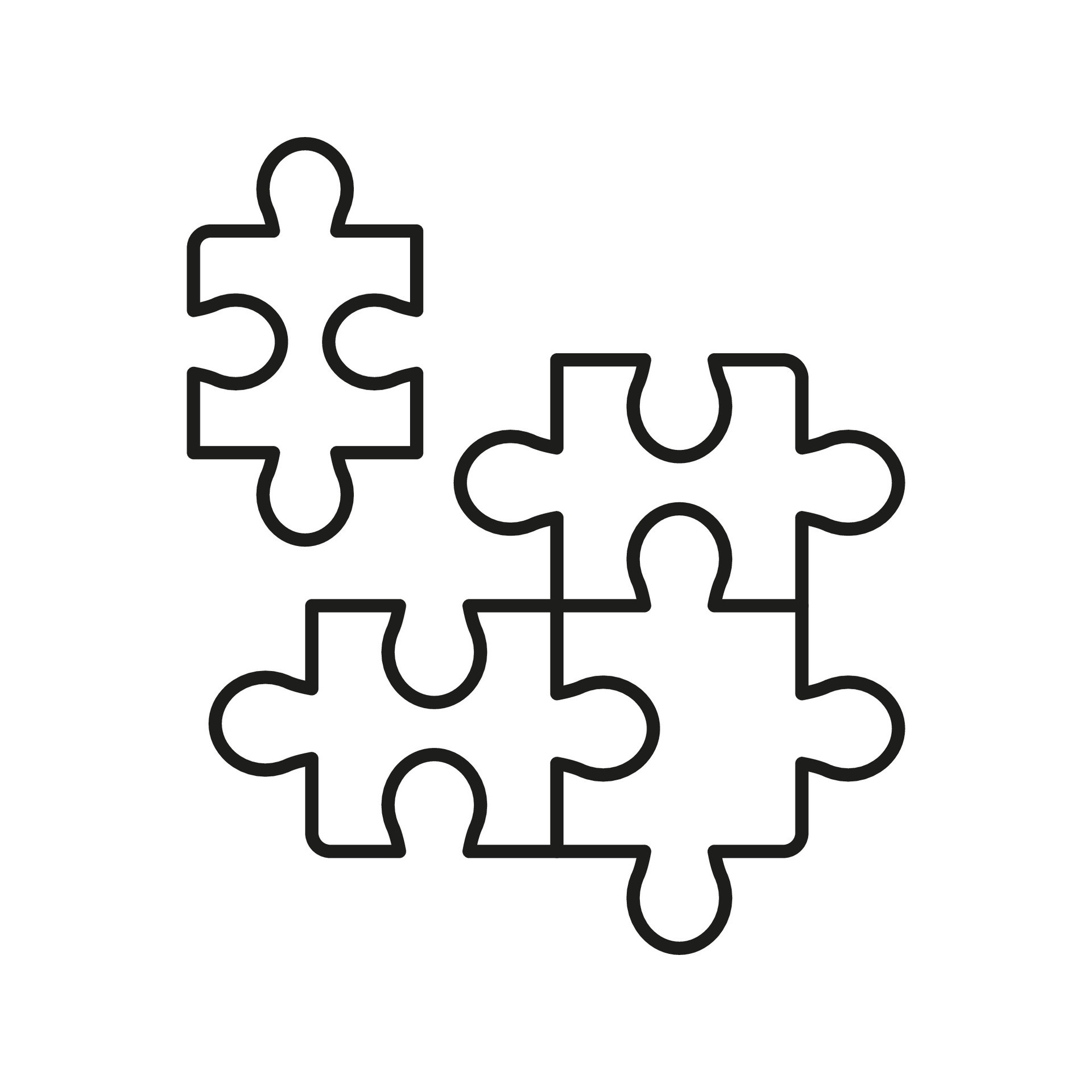 Puzzle Pieces Teamwork Logic Game Idea Outline Icon Jigsaw Square