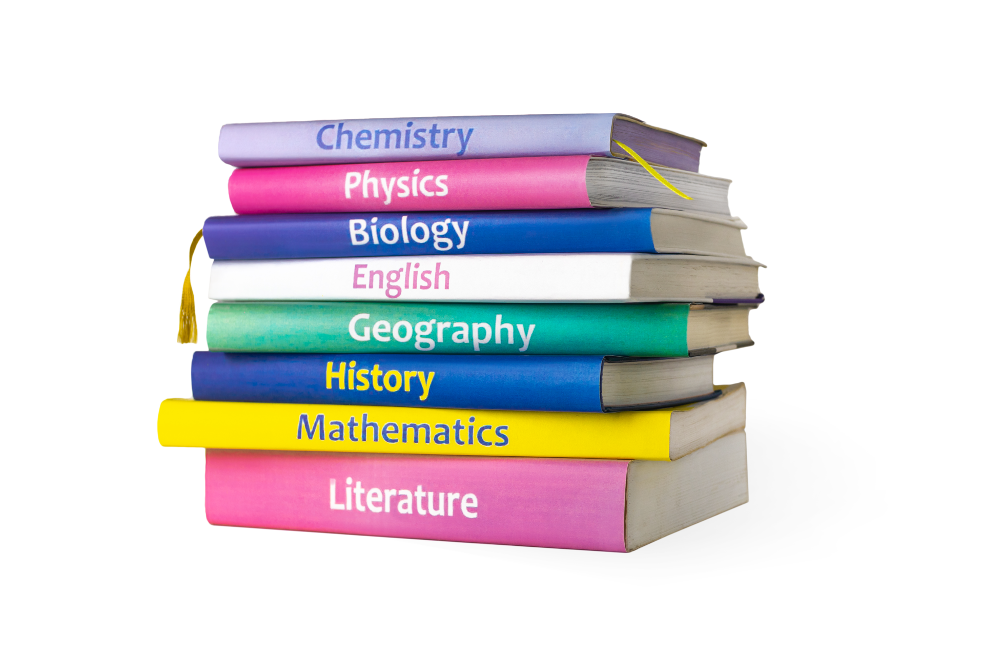 School Colourfull Textbooks Isolated On Invisible Background Books Are Stacked Basic School