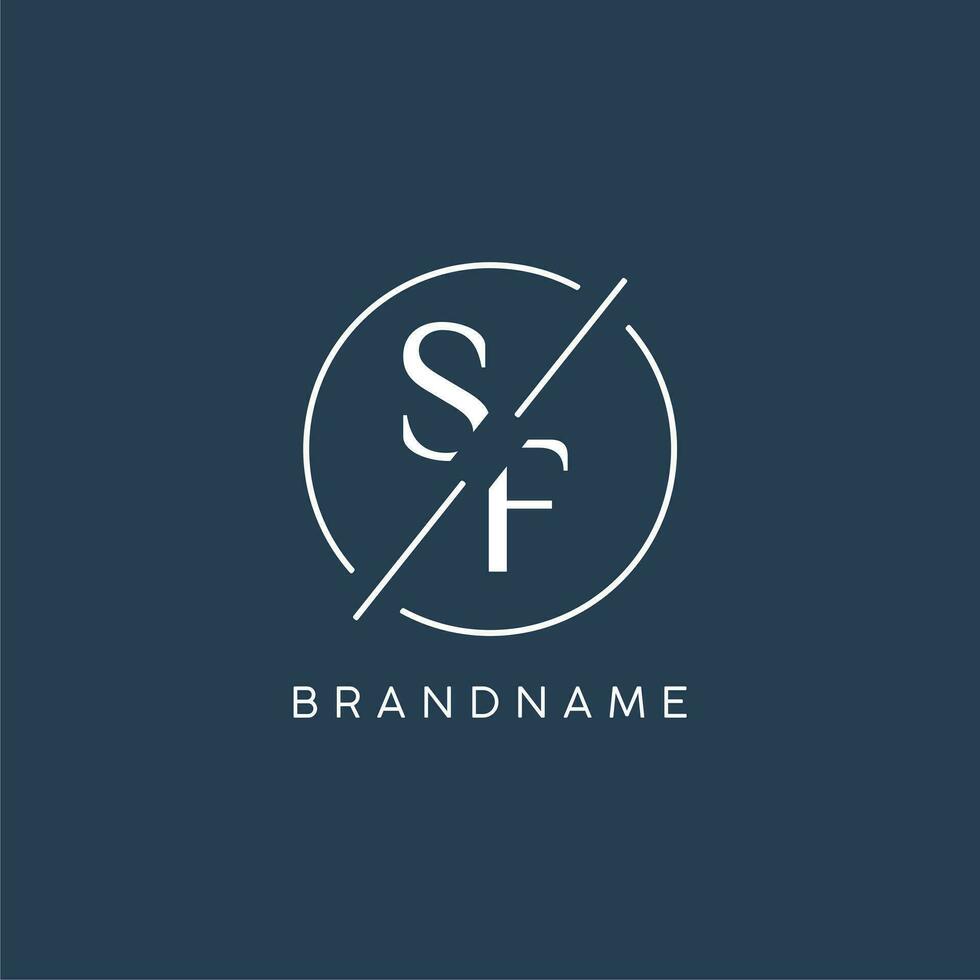 Initial letter SF logo monogram with circle line style 27219118 Vector Art at Vecteezy