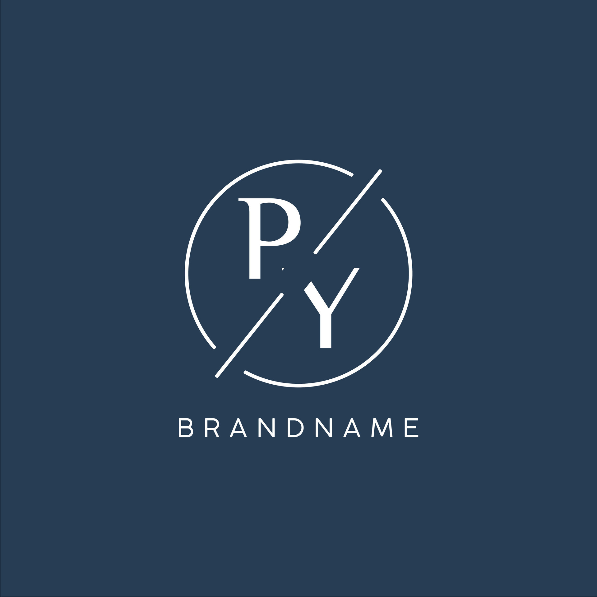 Initial letter PY logo monogram with circle line style 27219127 Vector ...